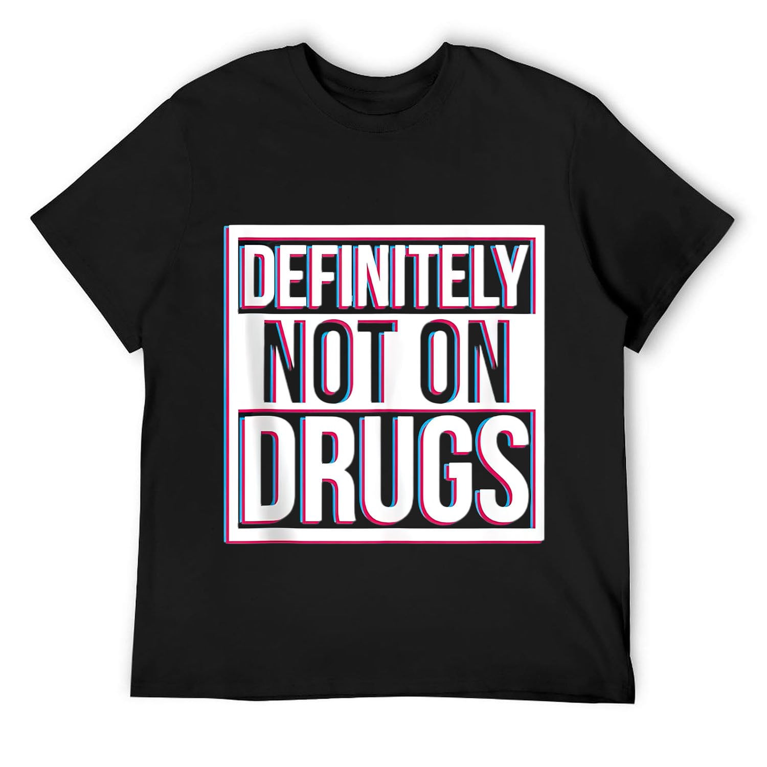 Definitely Not On Drugs Trippy Rave EDM Dance Mens pure cotton T-Shirt ...