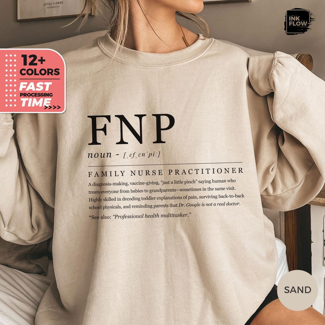 Definition FNP Sweatshirt, Family Nurse Practitioner Sweater, Fun ...