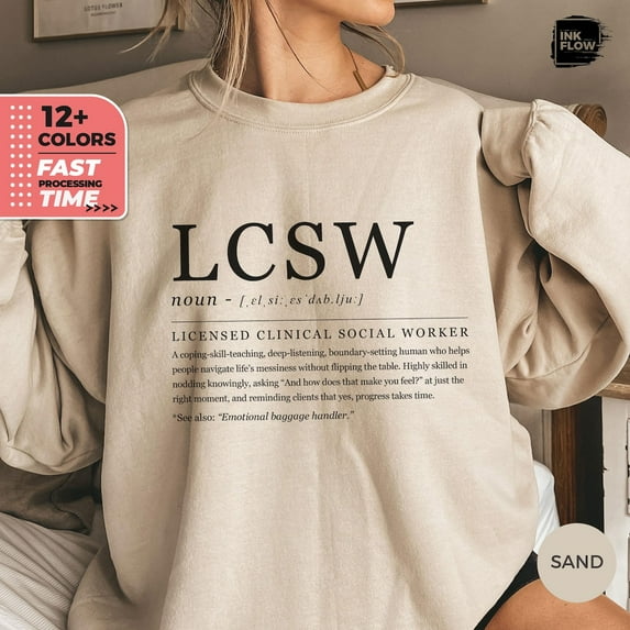 Definition LCSW Sweatshirt, Licensed Clinical Social Worker Sweater ...