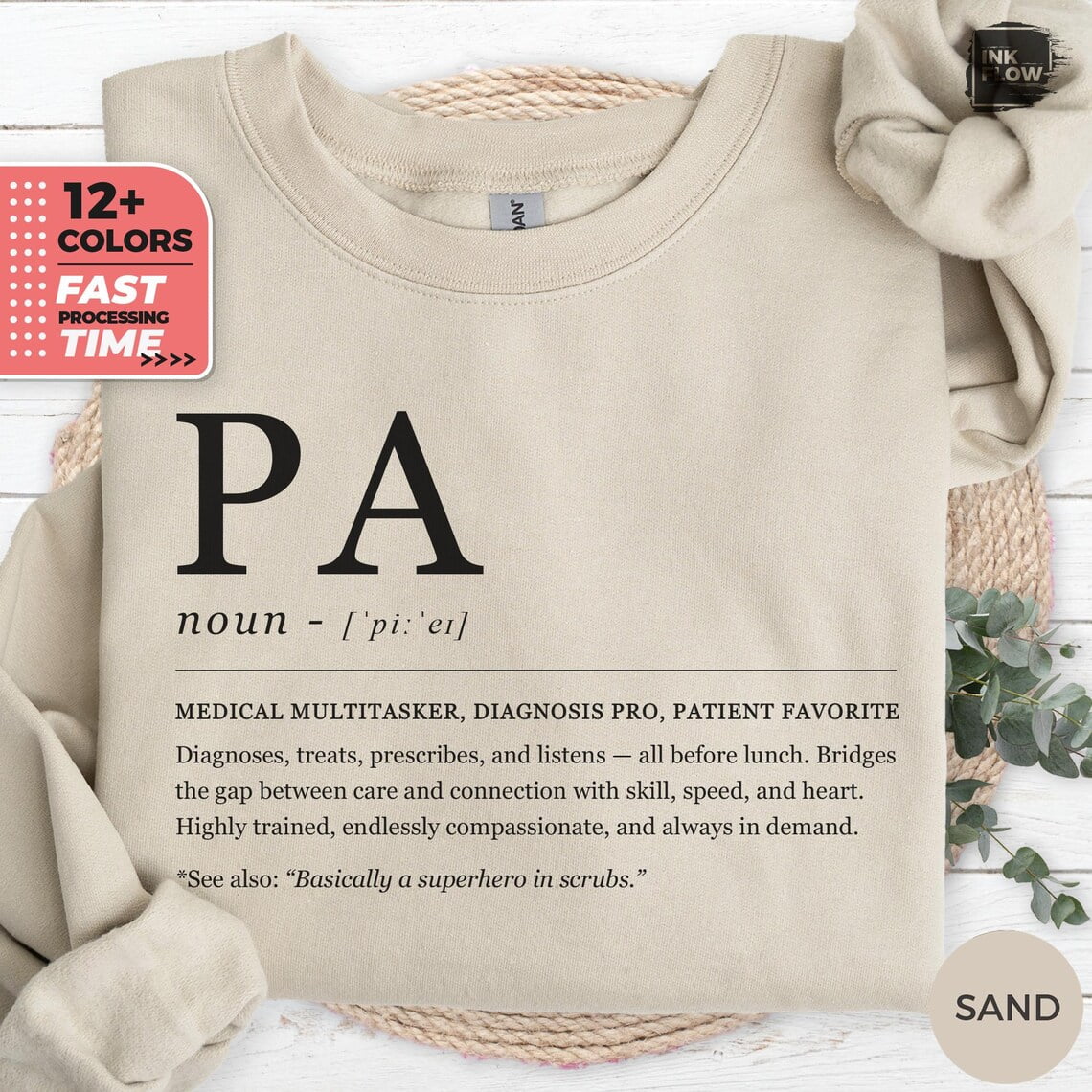 Definition PA Sweatshirt, Physician Assistant Sweater, Medical Humor ...