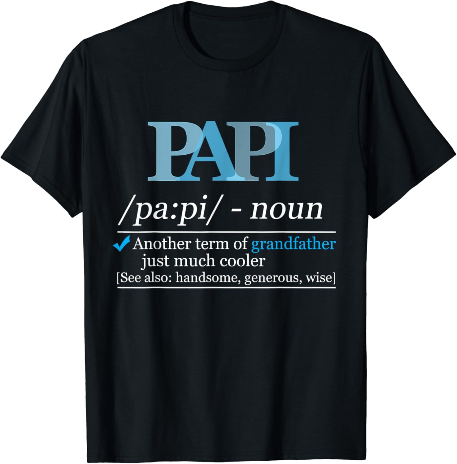 Definition Papi Funny Grandpa Dad Fathers Day Christmas T-Shirt ...
