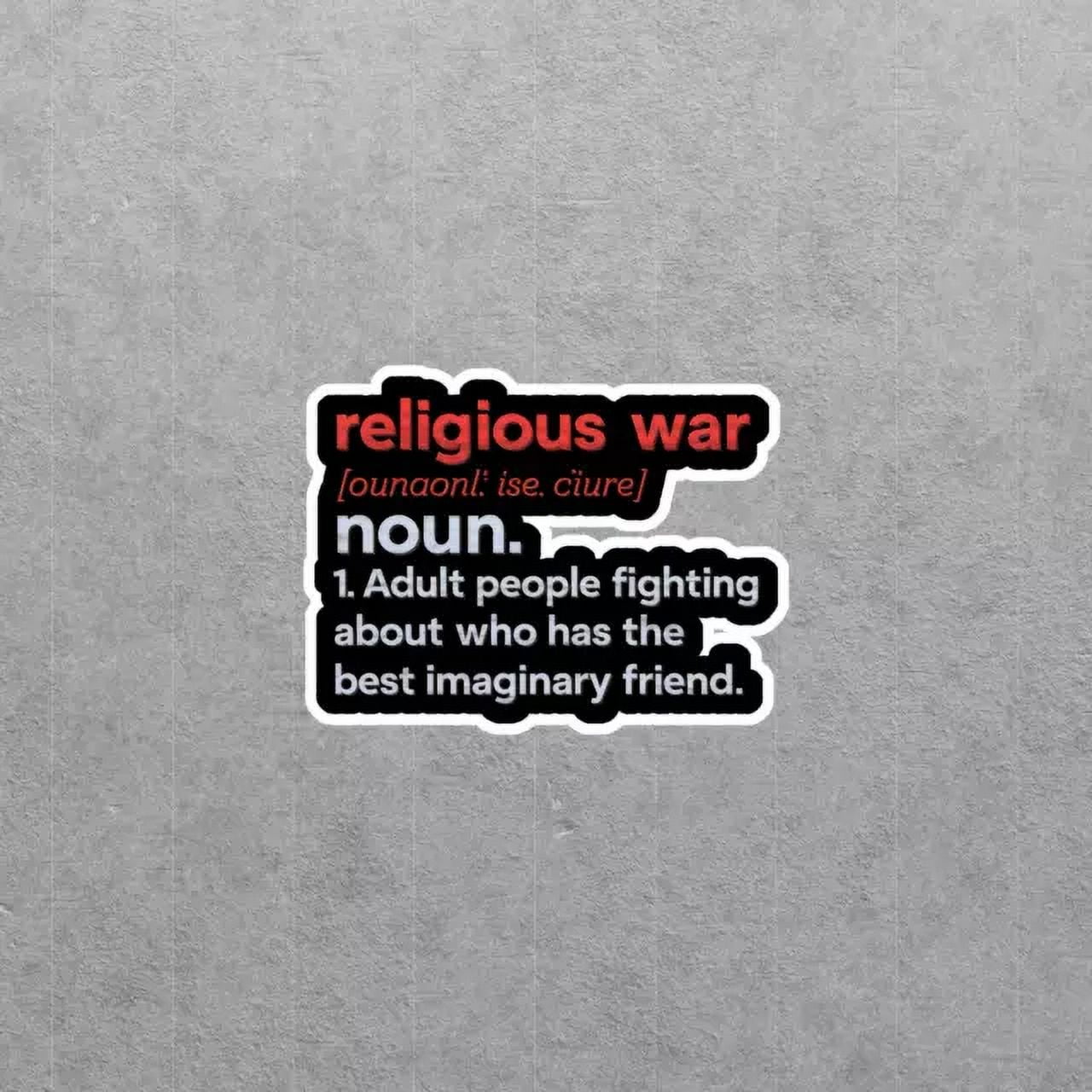 Definition Sticker: Religious War Meaning S Fighting Over Imaginary ...