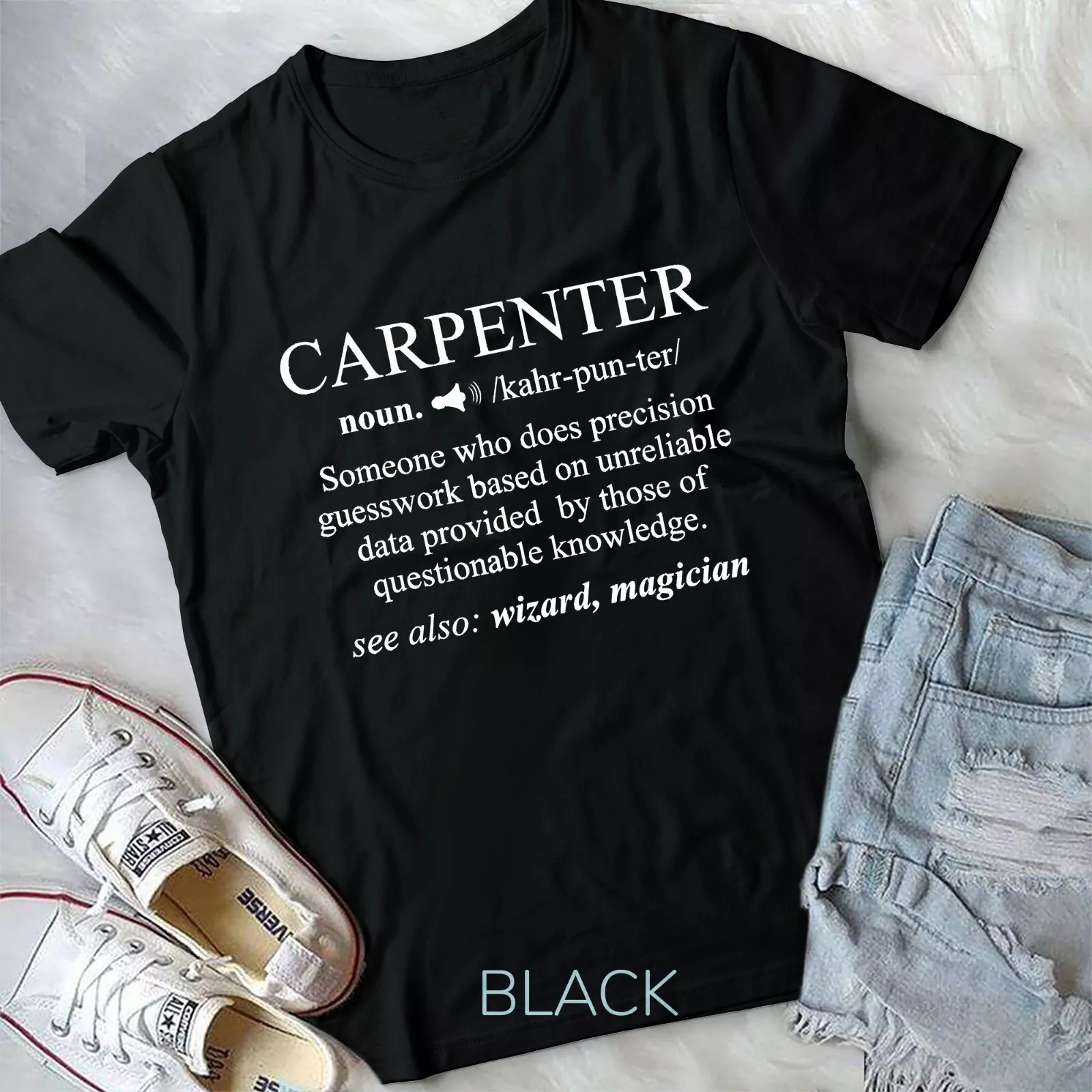 Definition of a Carpenter, Funny and Humorous Themed Graphic Design ...