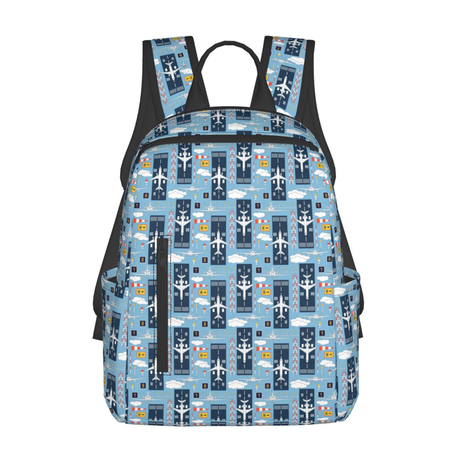 Defioc Airplanes and Aviation Signs Pattern Travel Laptop Backpack ...