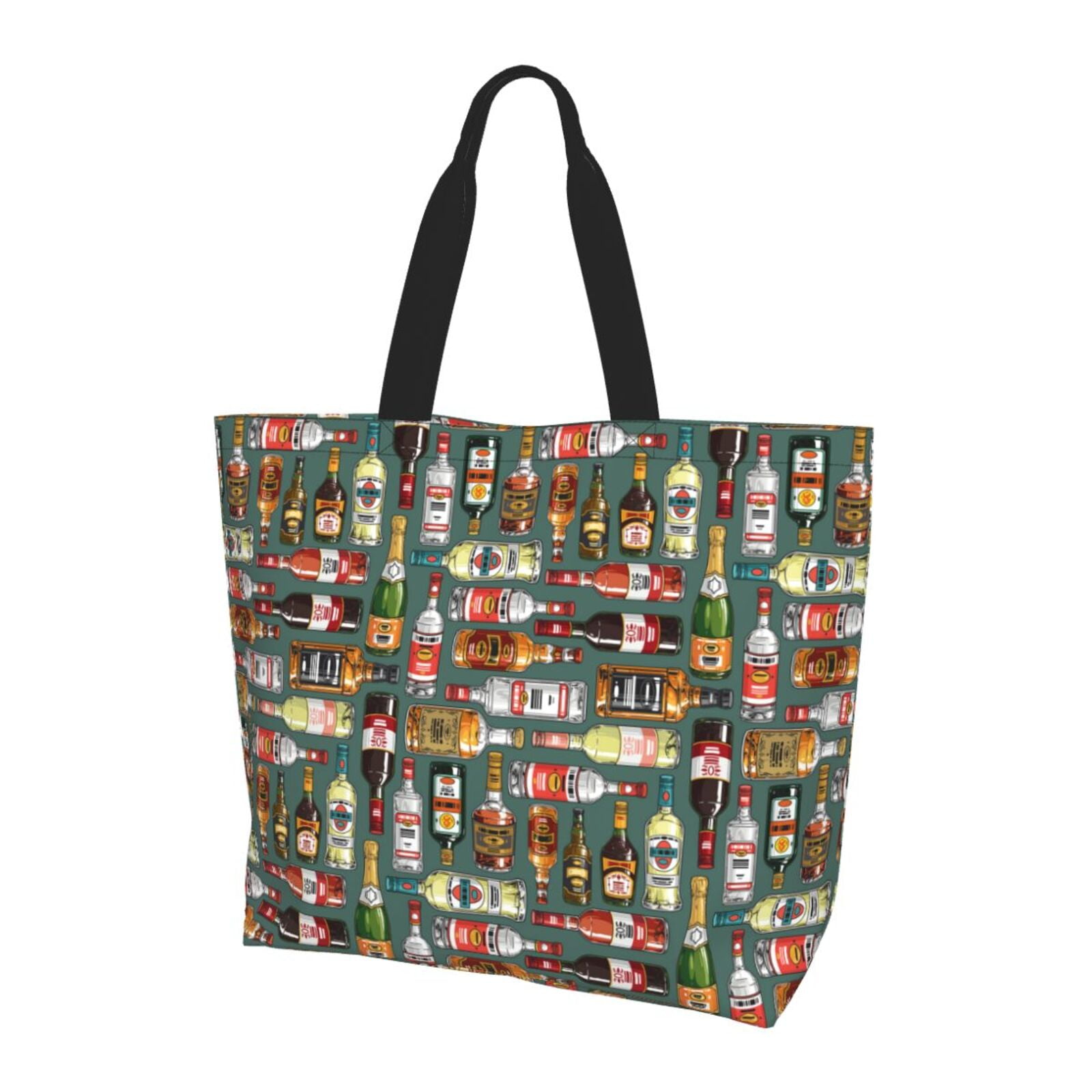 Defioc Alcohol Bottlesfor Women's Tote Bag - Shopping Bag Casual ...