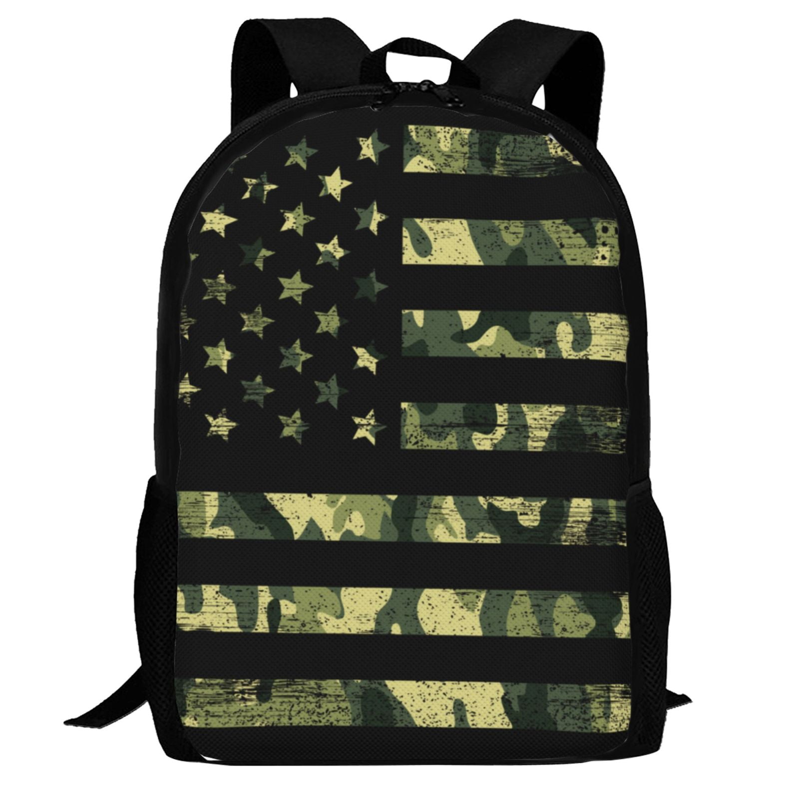 Defioc American Flag Camo Pattern Carry on Backpack,16.5x12.5x5.5 ...