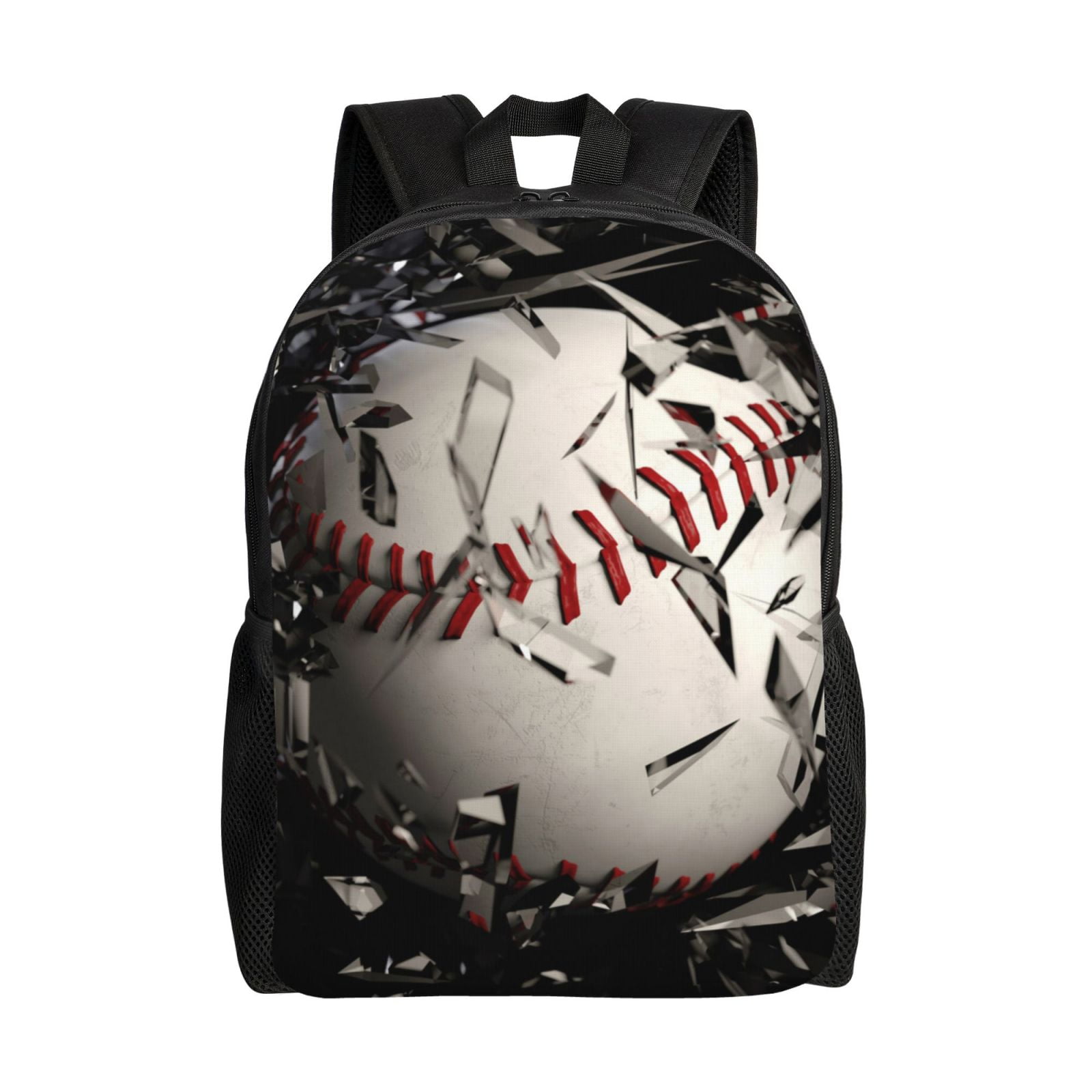 Defioc Baseball Breaking Glass Print Backpack -Travel,or Work Bookbag ...