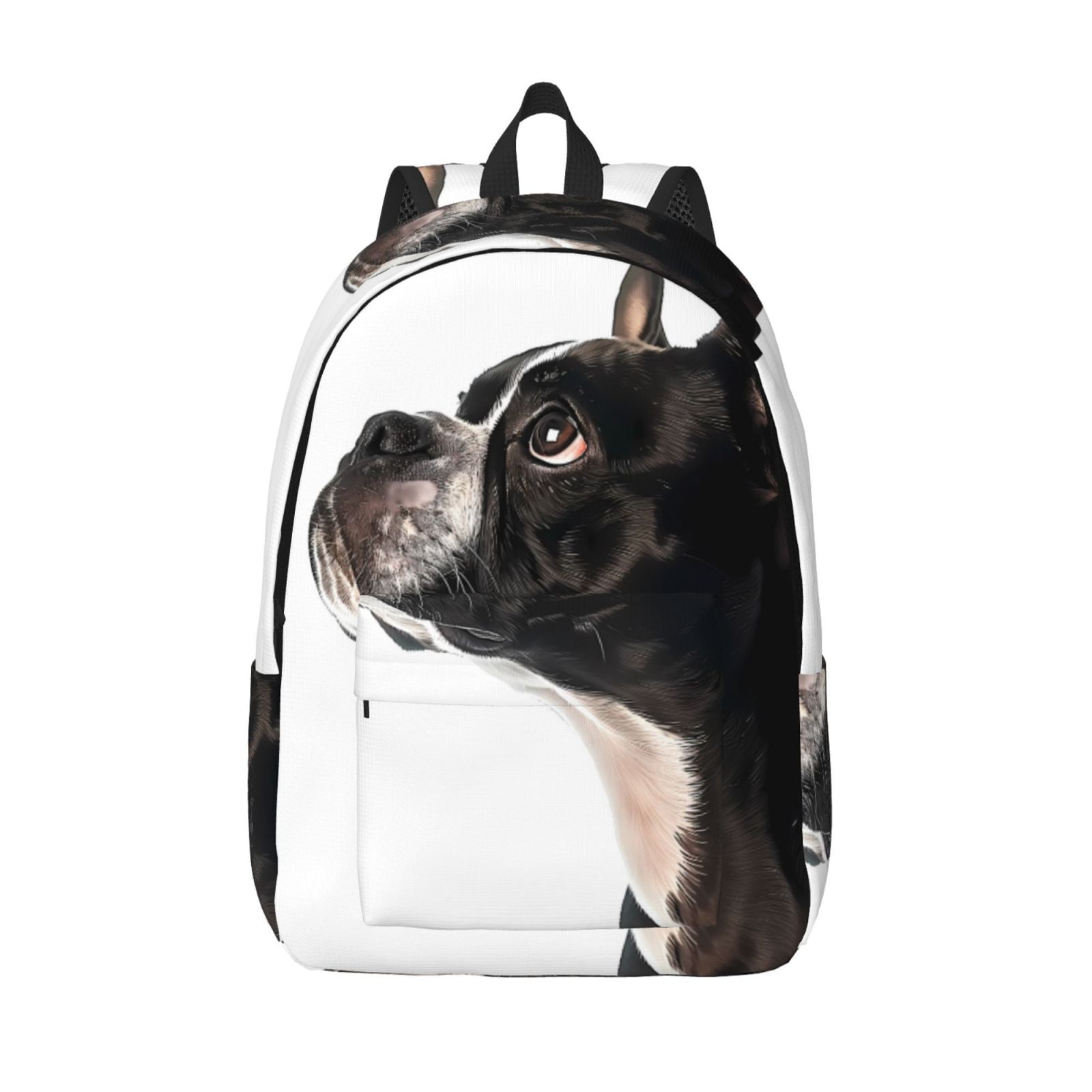 Defioc Black And White Boston Terrier for Canvas Backpack,Travel ...