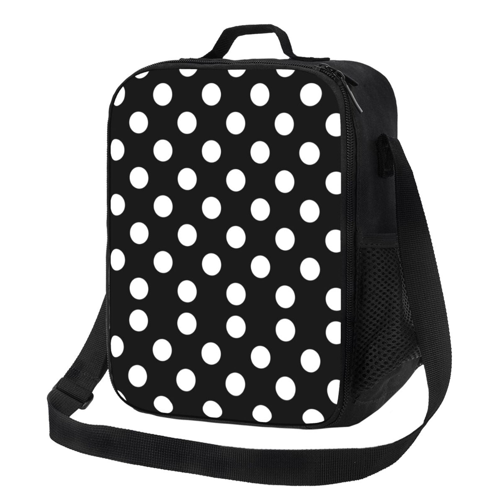 Defioc Black and White Polka Dot Print Lunch Box for Men & Women ...