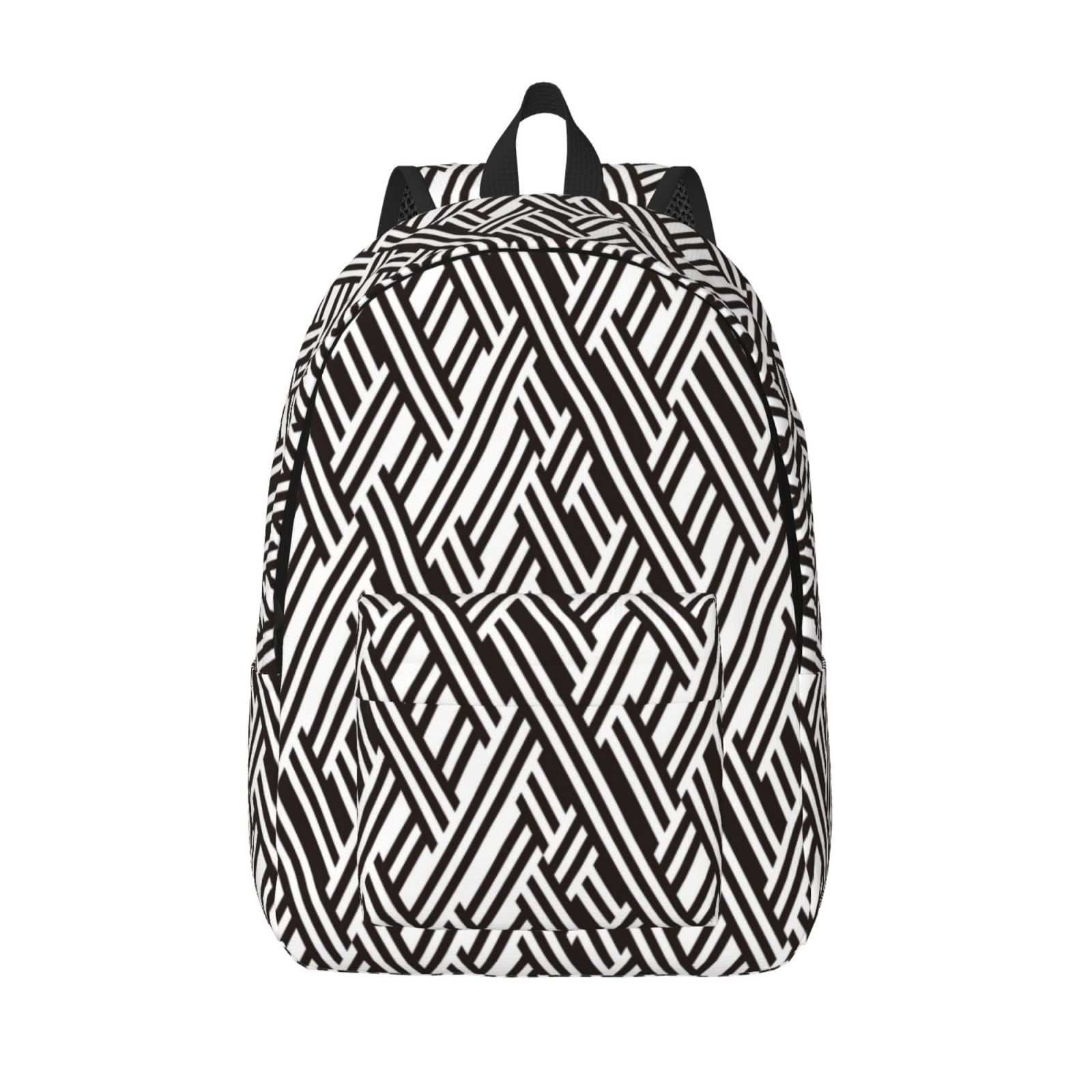 Defioc Black White Stripes for Canvas Backpack,Travel Rucksack Unisex ...