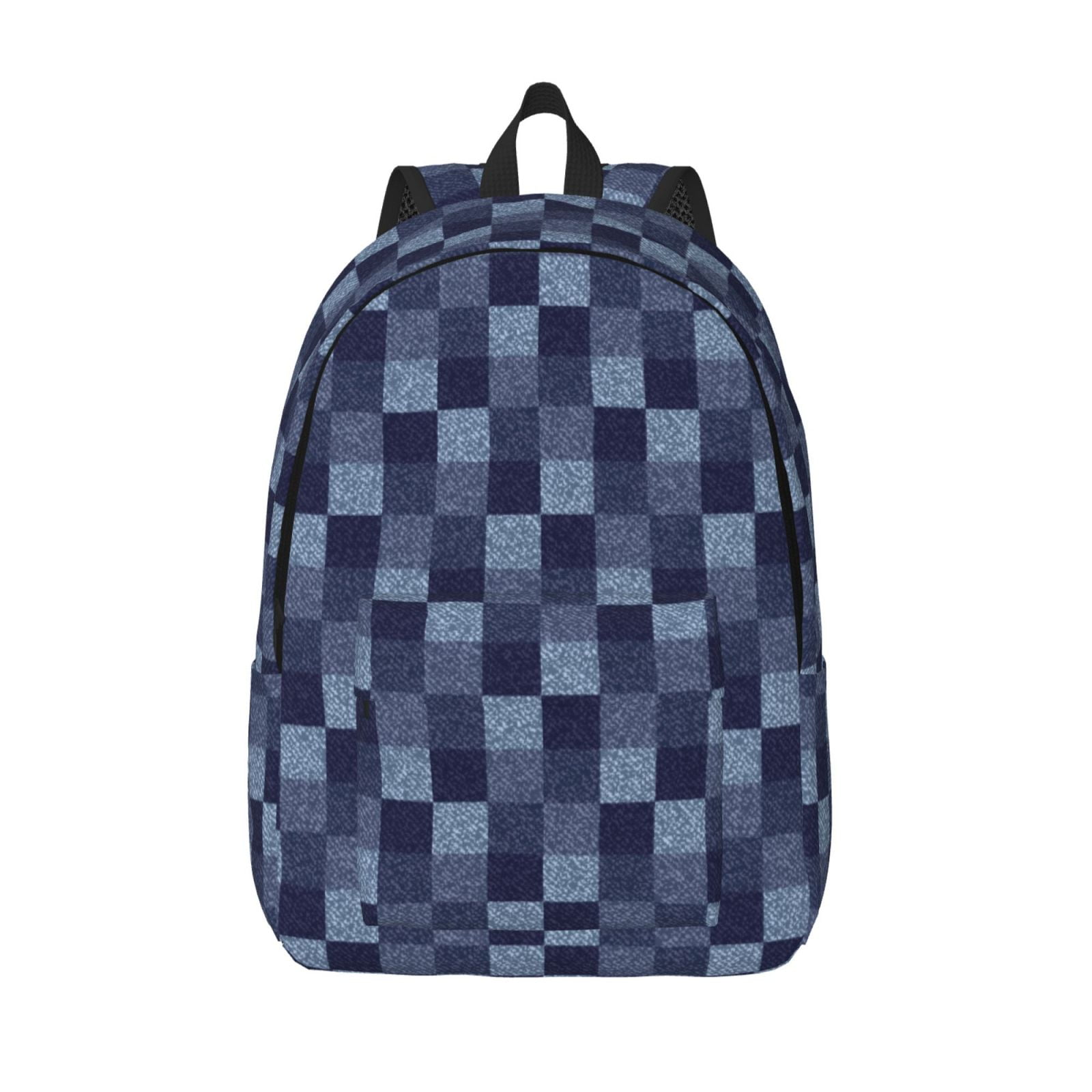 Defioc Blue Gingham Buffalo Check for Canvas Backpack,Travel Rucksack ...
