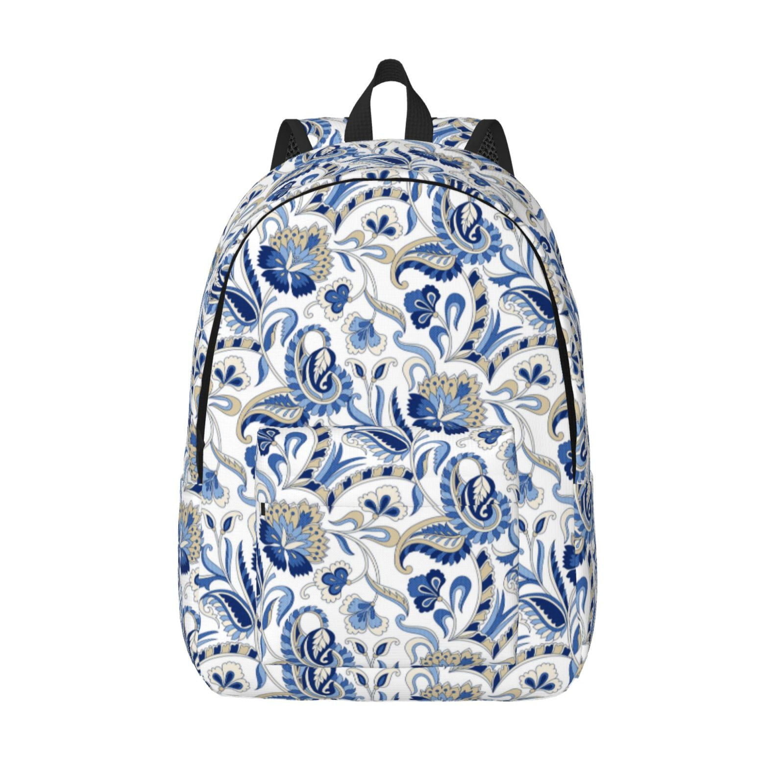 Defioc Blue Paisley for Canvas Backpack,Travel Rucksack Unisex Knapsack ...