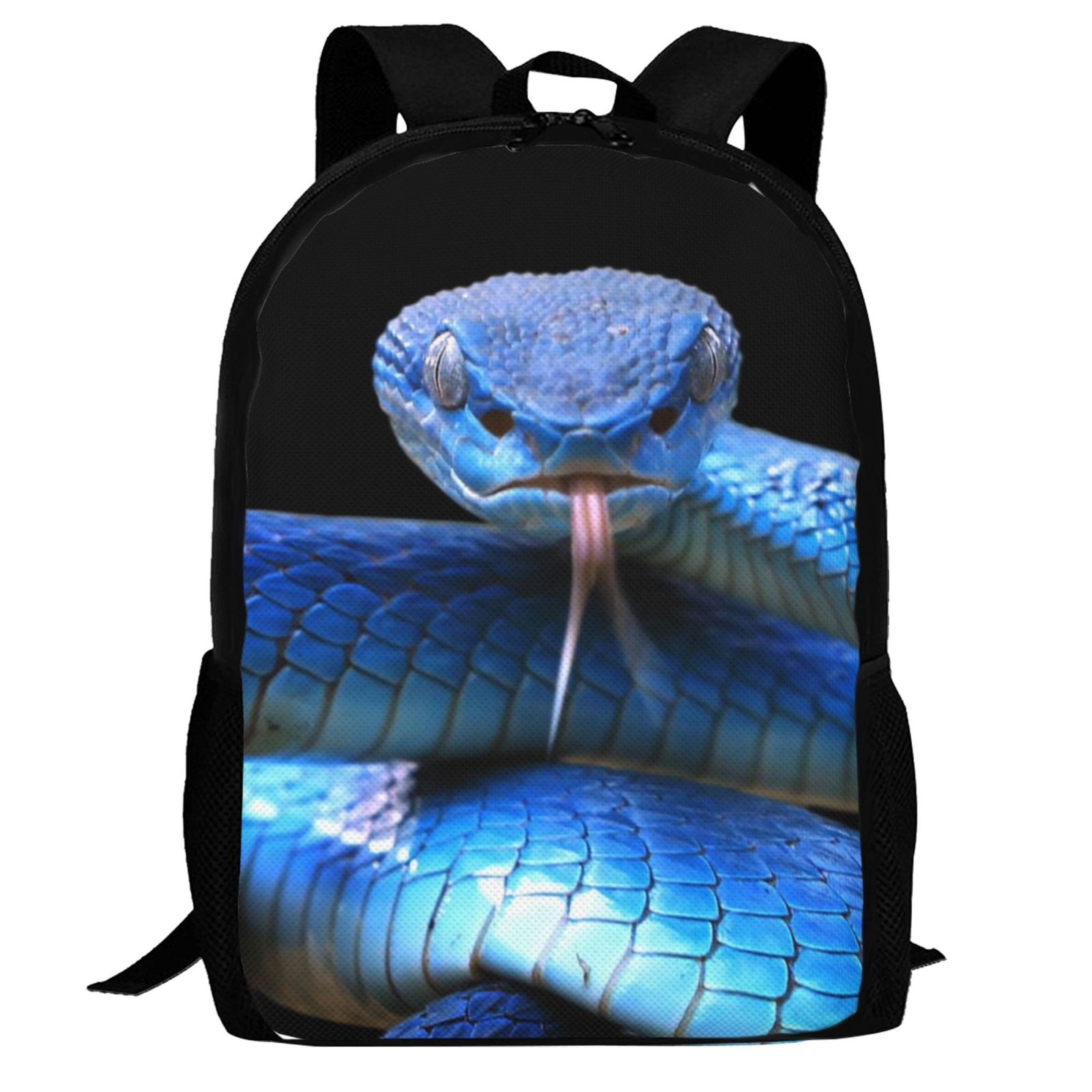 Defioc Blue Viper Snake Pattern Carry on Backpack,16.5x12.5x5.5 ...