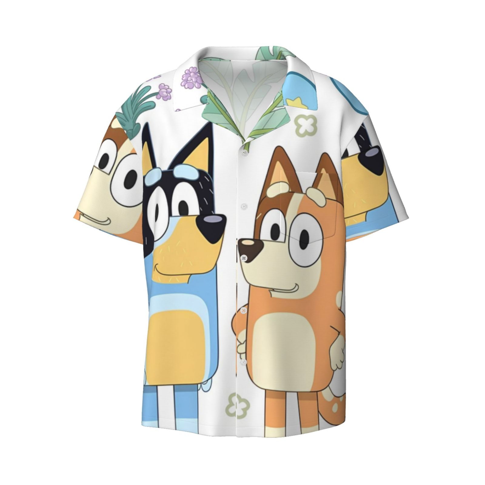 Defioc Bluey Men's Short Sleeve Button Down Hawaiian Shirt for Men ...