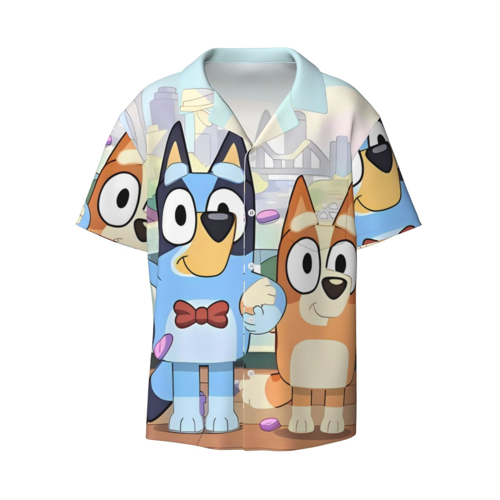 Defioc Bluey Men's Short Sleeve Button Down Hawaiian Shirt for Men ...