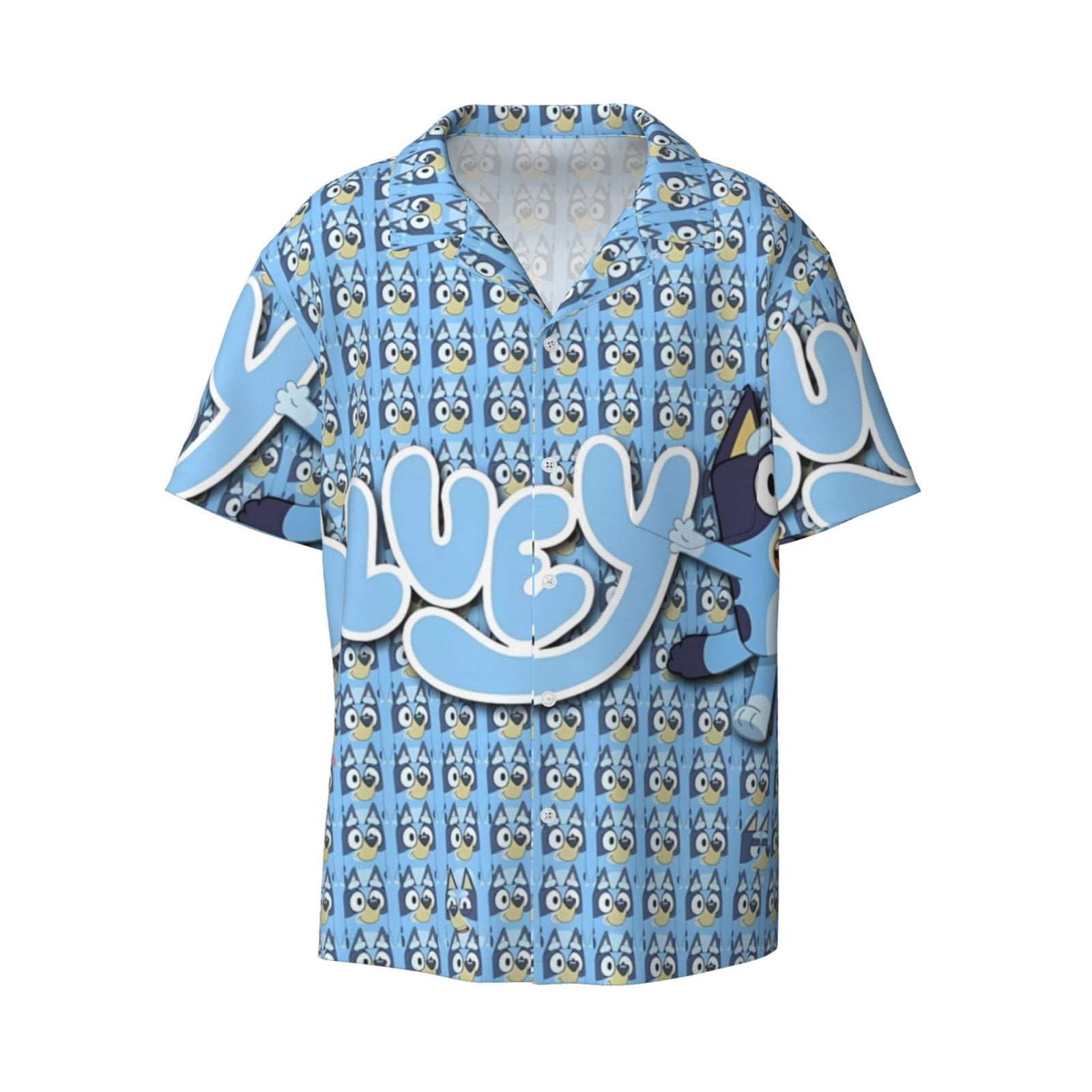 Defioc Bluey Men's Short Sleeve Button Down Hawaiian Shirt for Men ...