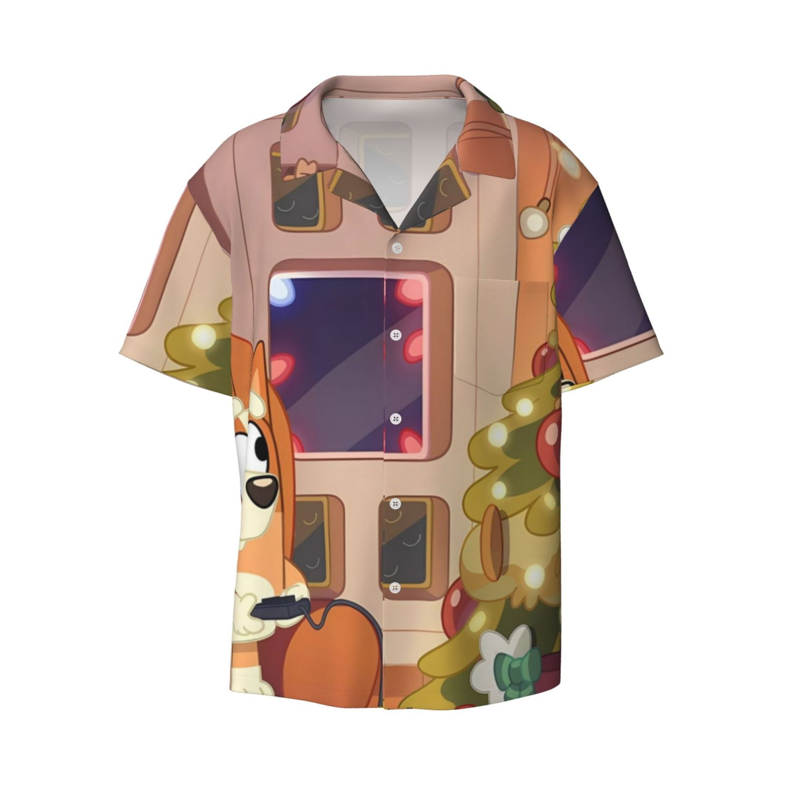 Defioc Bluey Men's Short Sleeve Button Down Hawaiian Shirt for Men ...