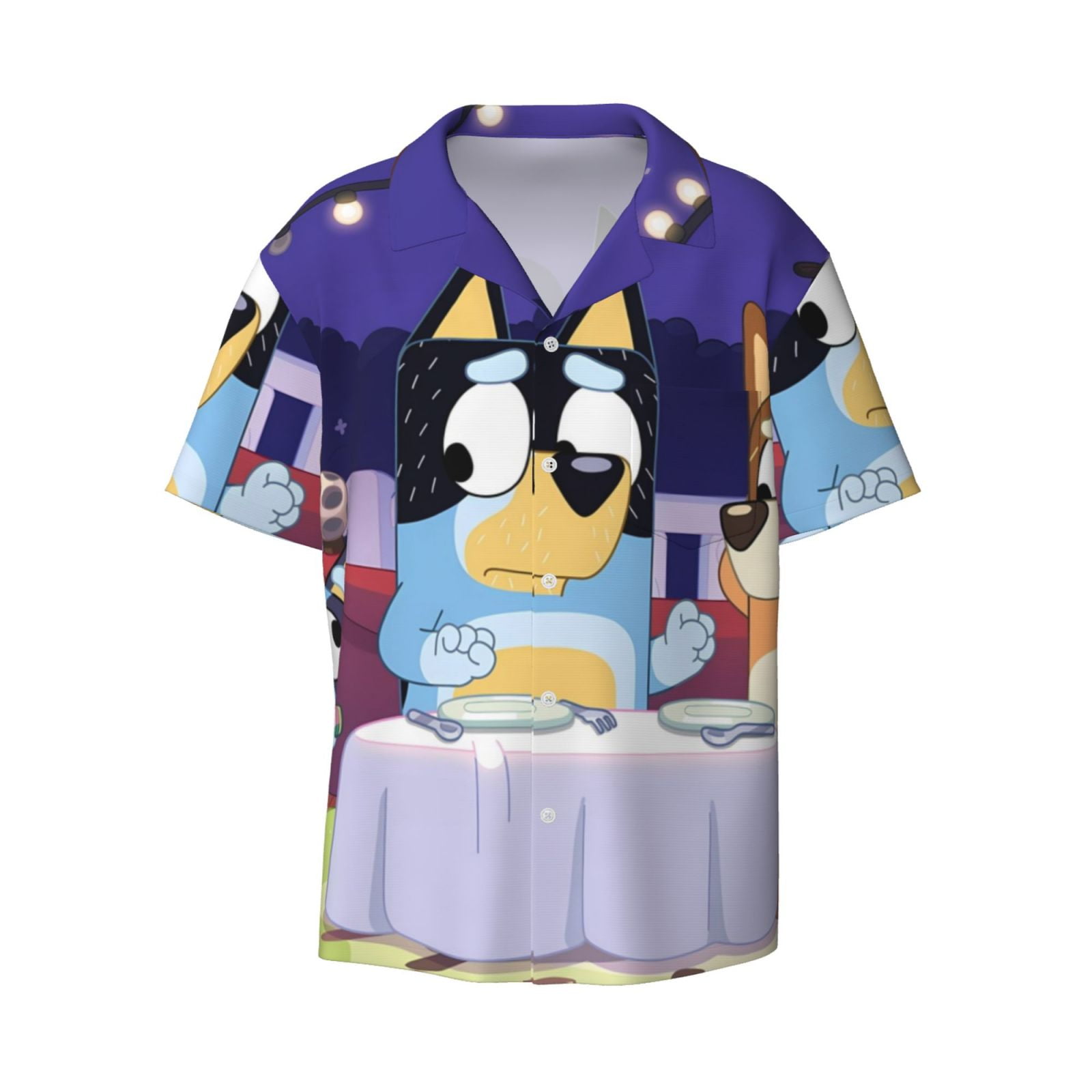 Defioc Bluey Men's Short Sleeve Button Down Hawaiian Shirt for Men ...