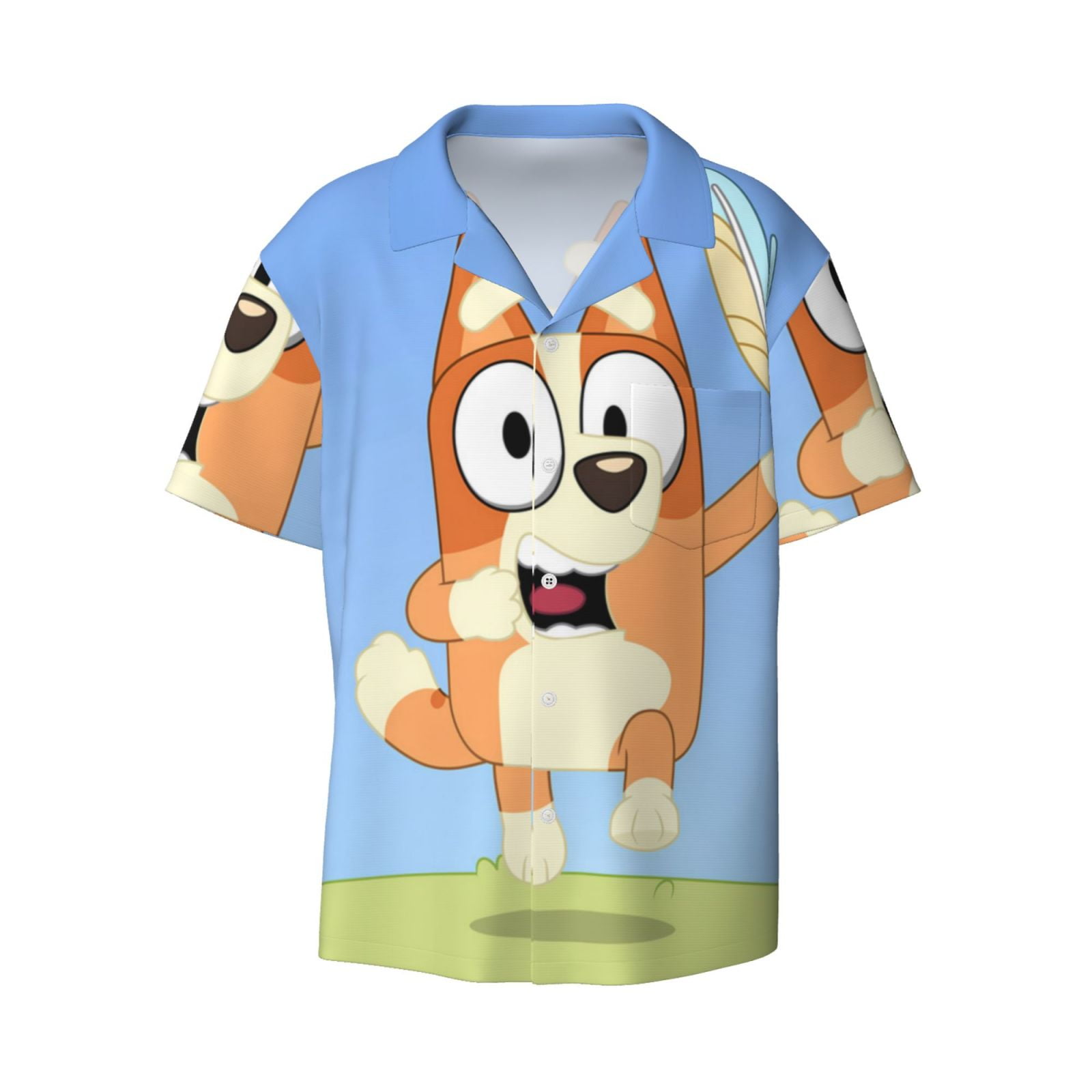 Defioc Bluey Men's Short Sleeve Button Down Hawaiian Shirt for Men ...