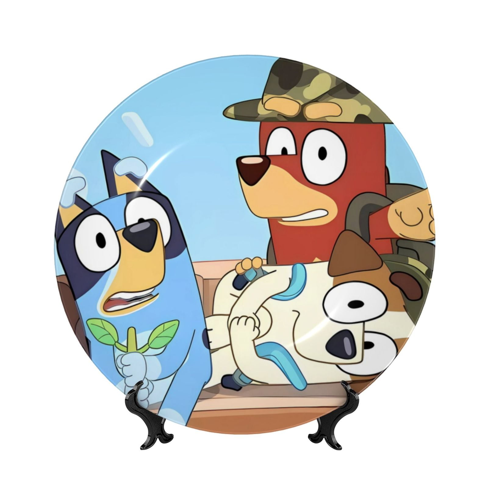 Defioc Bluey Pattern Bone China Decorative Plate, Ceramic Dinner Plate ...