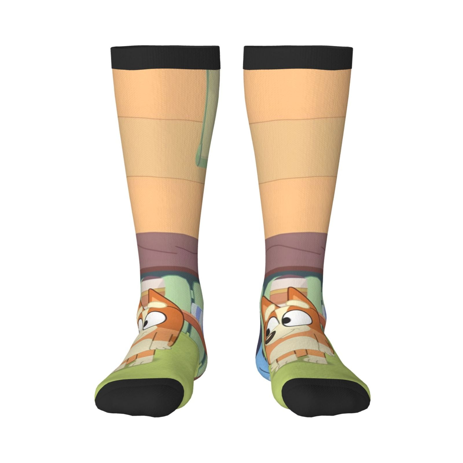Defioc Bluey Pattern Cool Socks Men's & Women's Crew Socks Funny Crazy ...