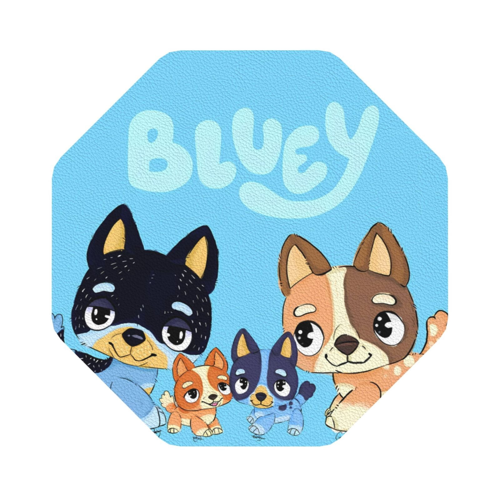 Defioc Bluey Print Coasters for Drinks,Leather Coasters Set of 6 for ...