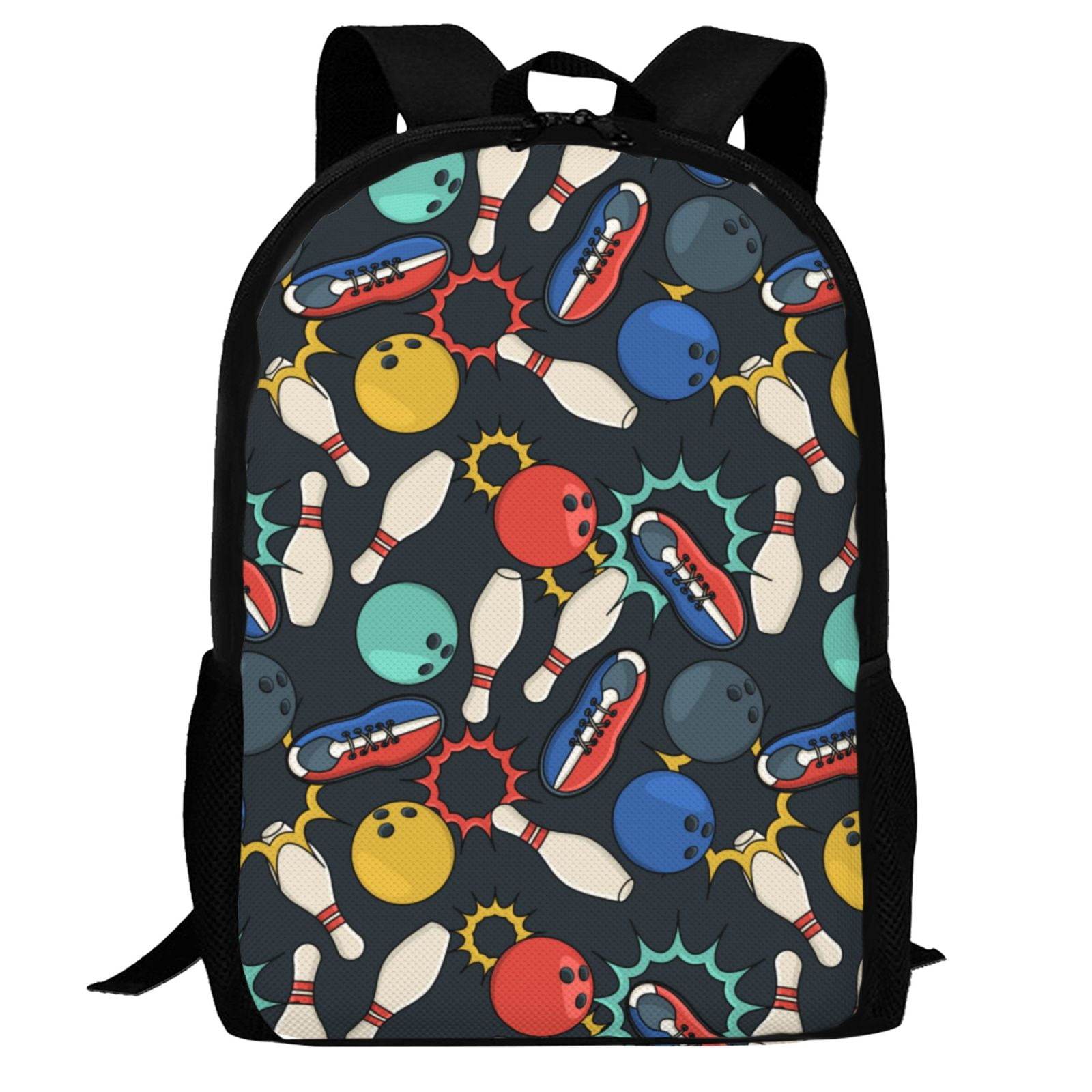 Defioc Bowling Ball Pattern Carry on Backpack,16.5x12.5x5.5 Personal ...