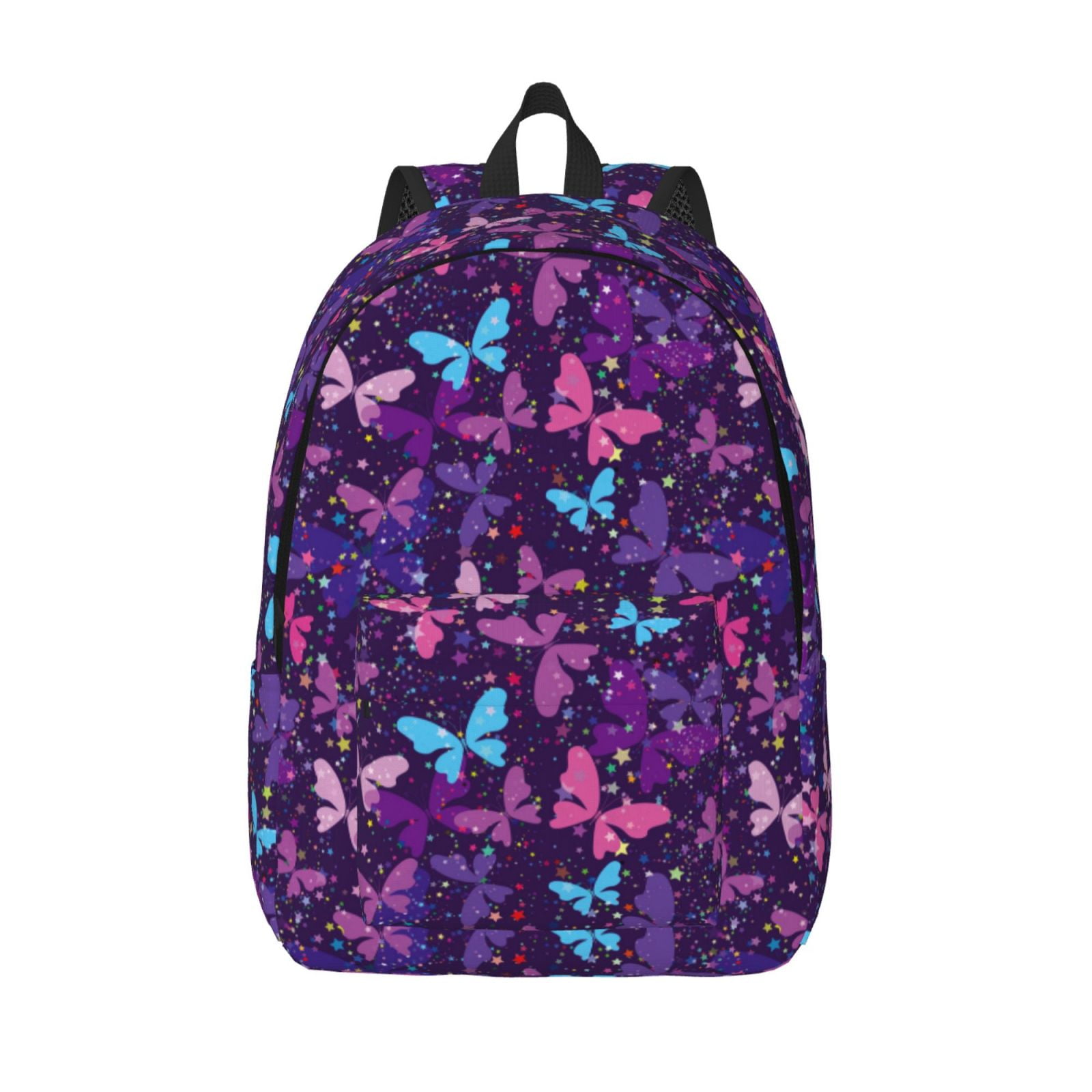 Defioc Bright Purple Butterflies for Canvas Backpack,Travel Rucksack ...