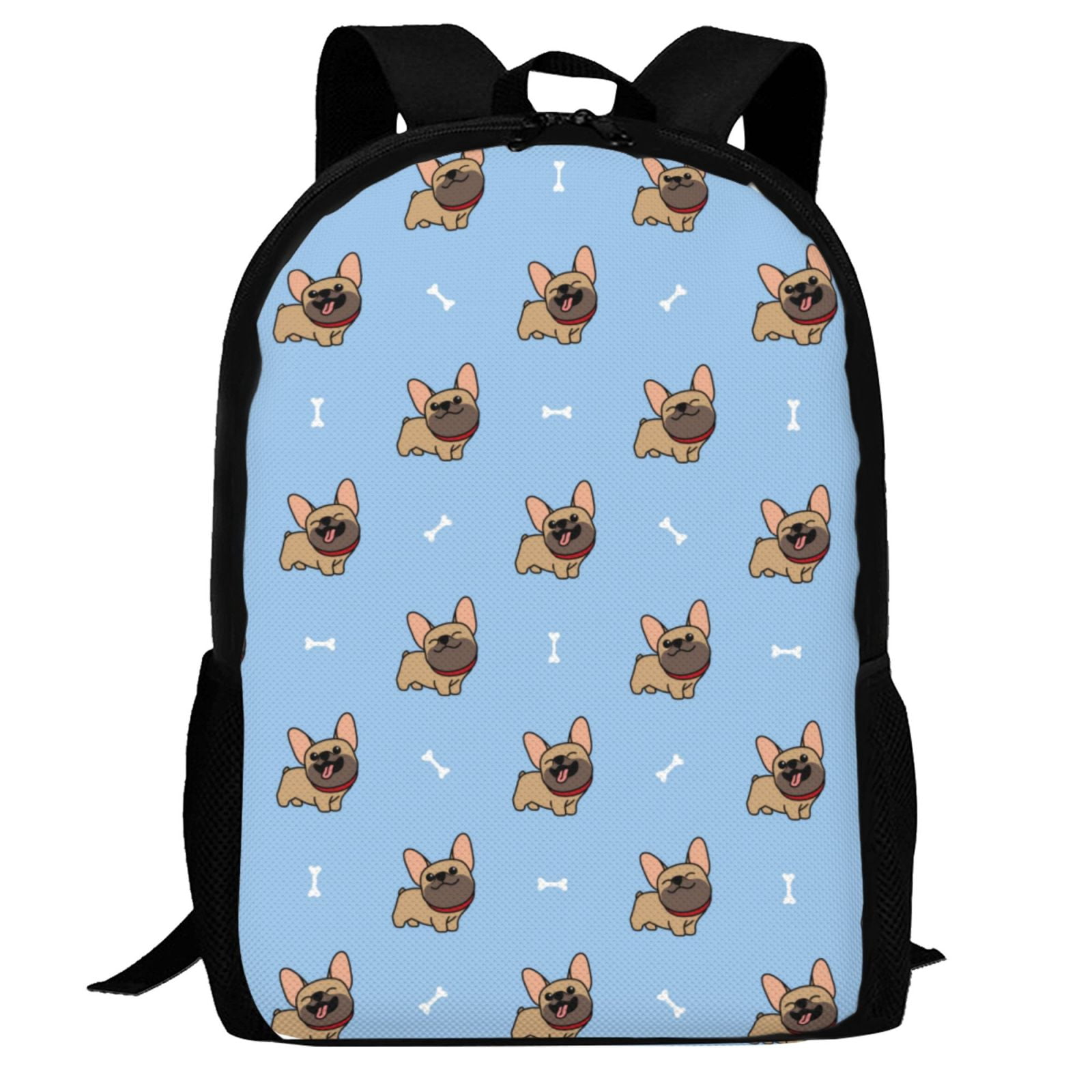 Defioc Brown French Bulldog Pattern Carry on Backpack,16.5x12.5x5.5 ...