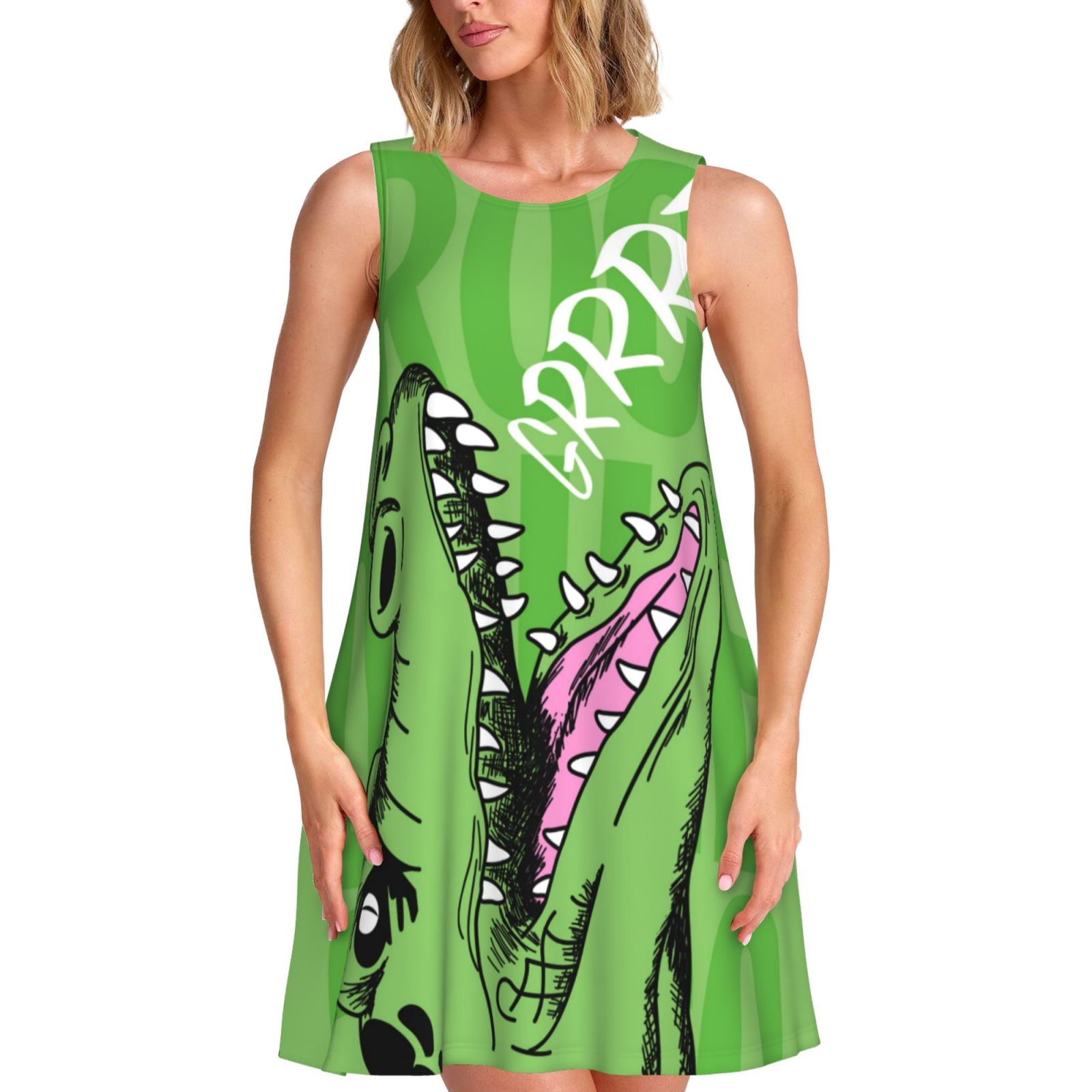 Defioc CROCODILE HEAD Pattern Women's Summer Dresses 2025 Beach Casual ...