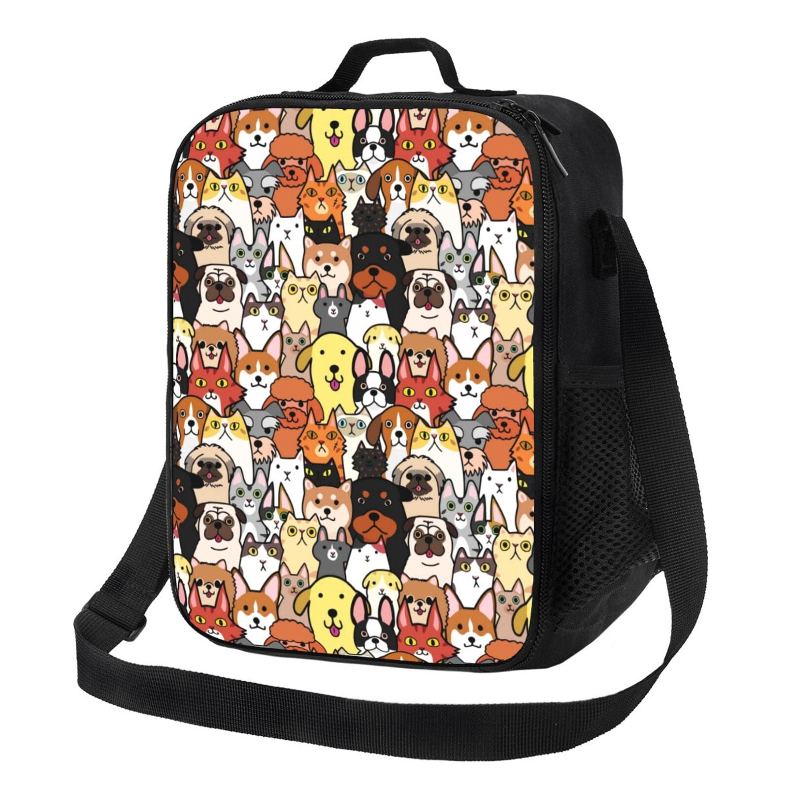 Defioc Cats & Dogs Group Print Lunch Box for Men & Women, Insulated ...