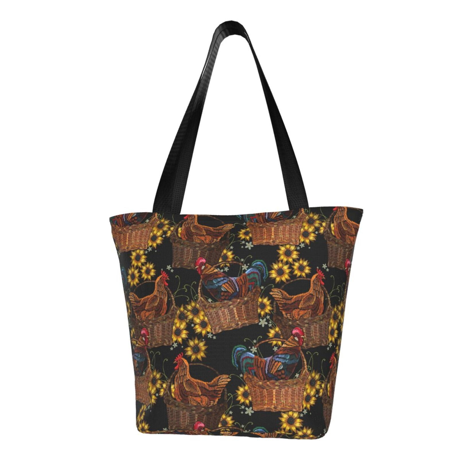 Defioc Chicken Rooster Print Tote Bag for Women,Shoulder Bag with ...