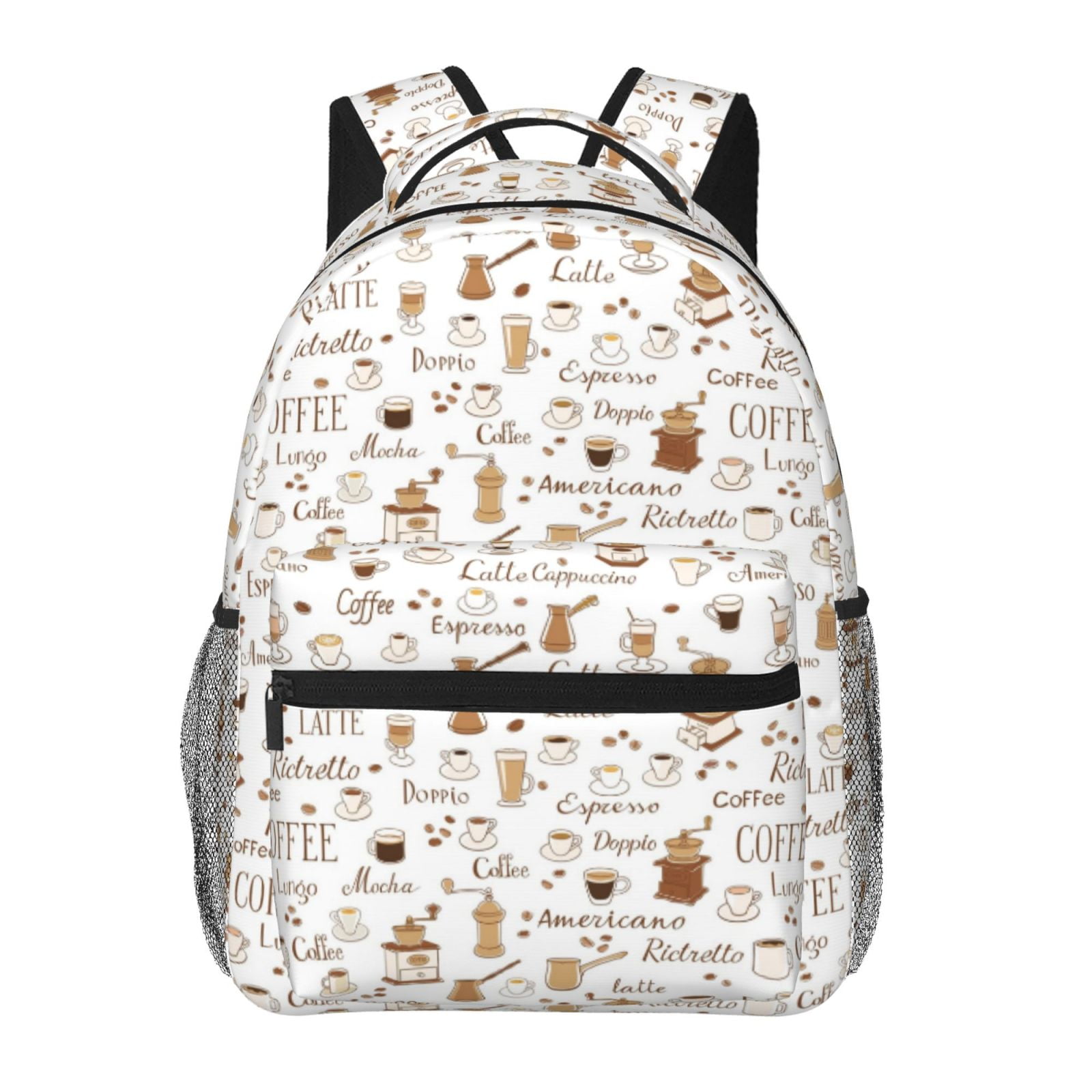 Defioc Coffee Pattern Laptop Backpack,Travel Backpack Outdoor ...