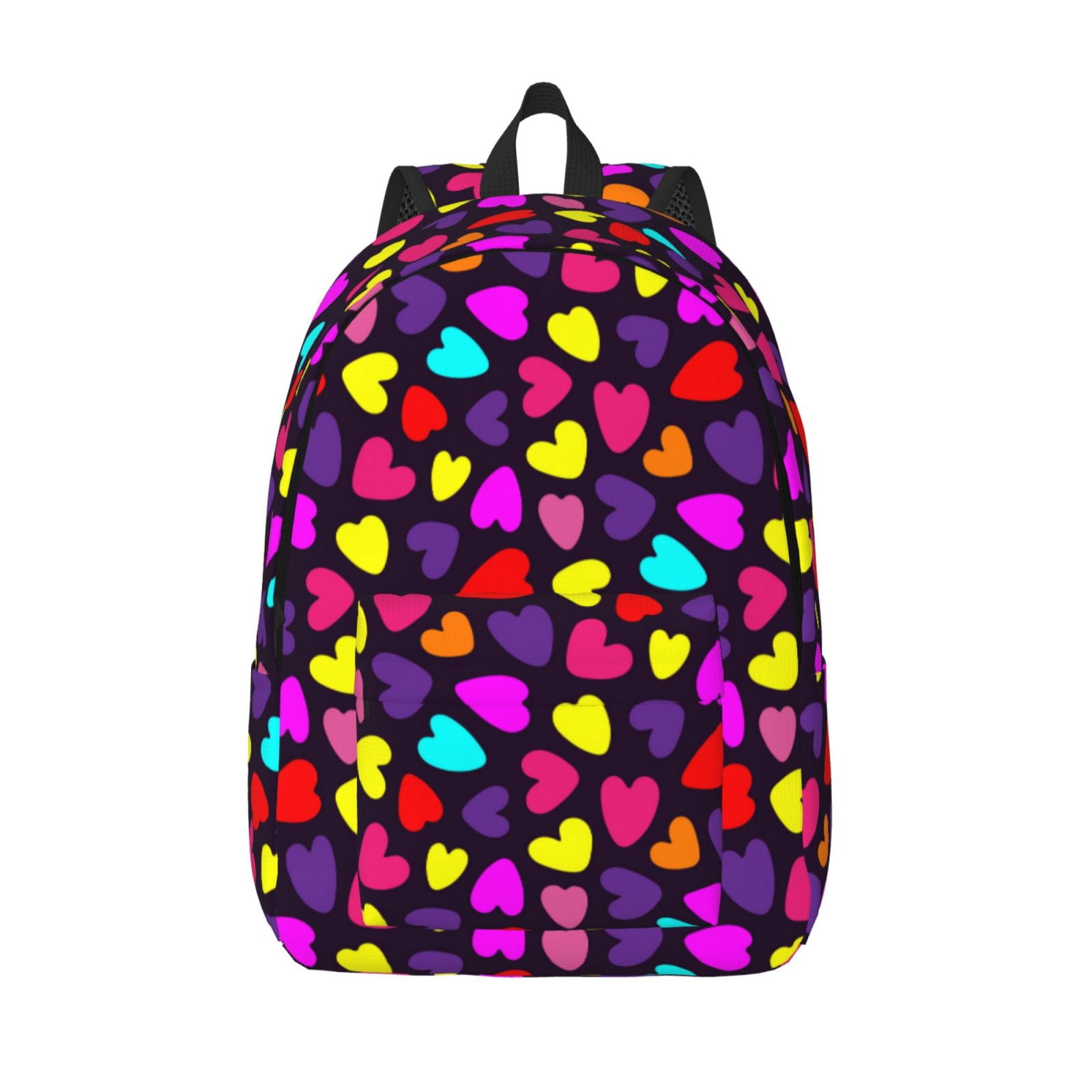 Defioc Colorful Hearts for Canvas Backpack,Travel Rucksack Unisex ...