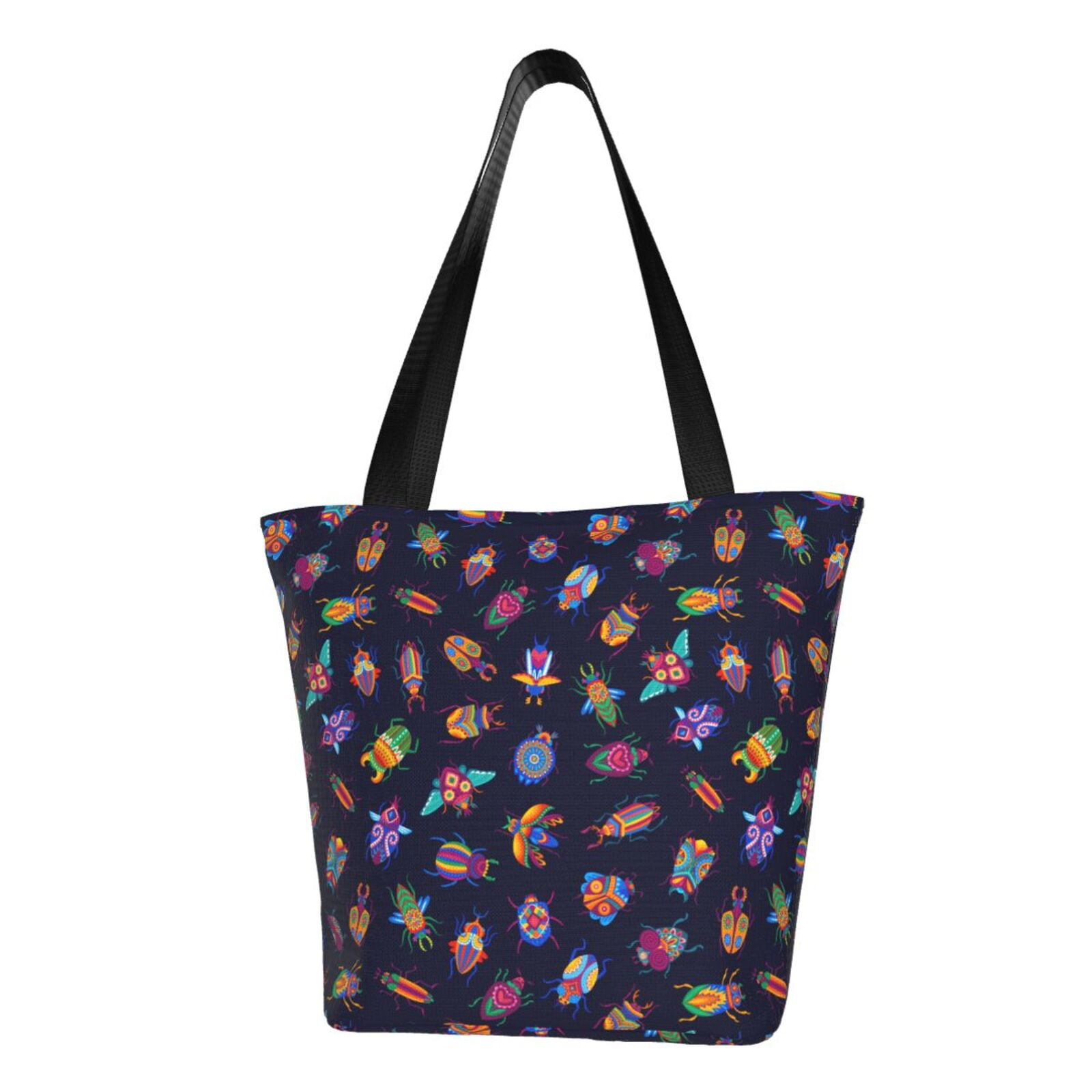 Defioc Colorful Insects Print Tote Bag for Women,Shoulder Bag with ...