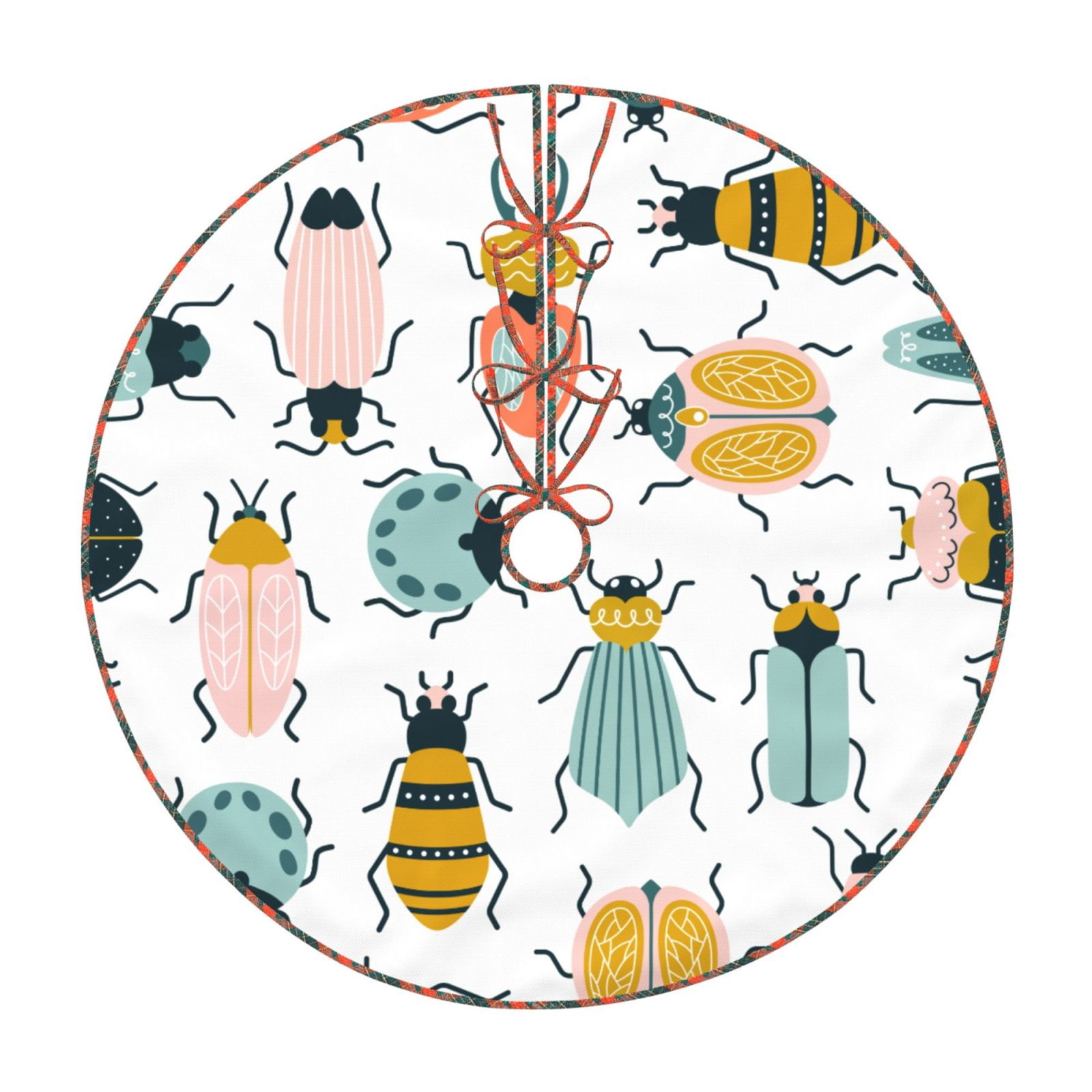 Defioc Colorful Insects for Christmas Tree Skirt Snowman Xmas Tree ...