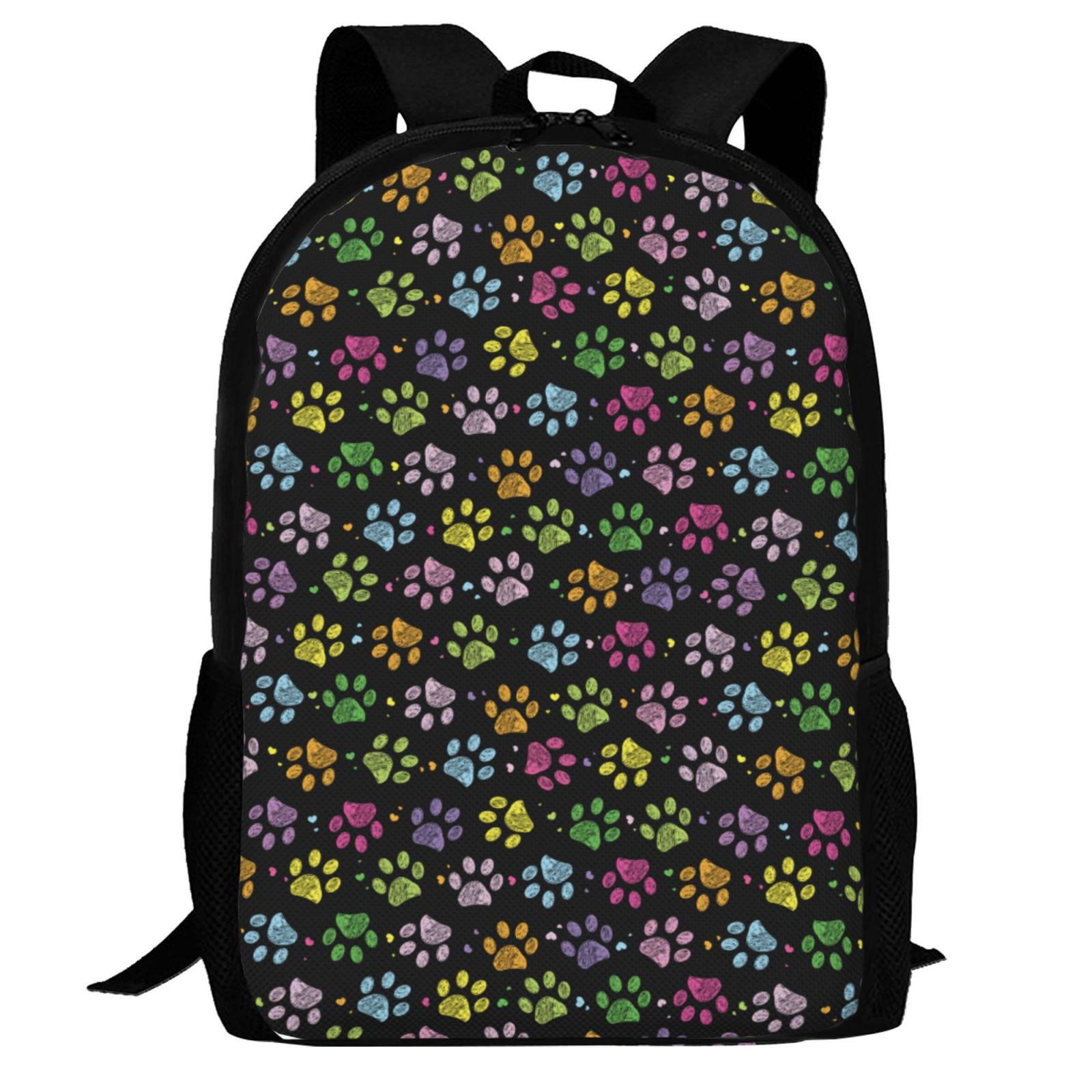Defioc Colorful Paw Pattern Carry on Backpack,16.5x12.5x5.5 Personal ...