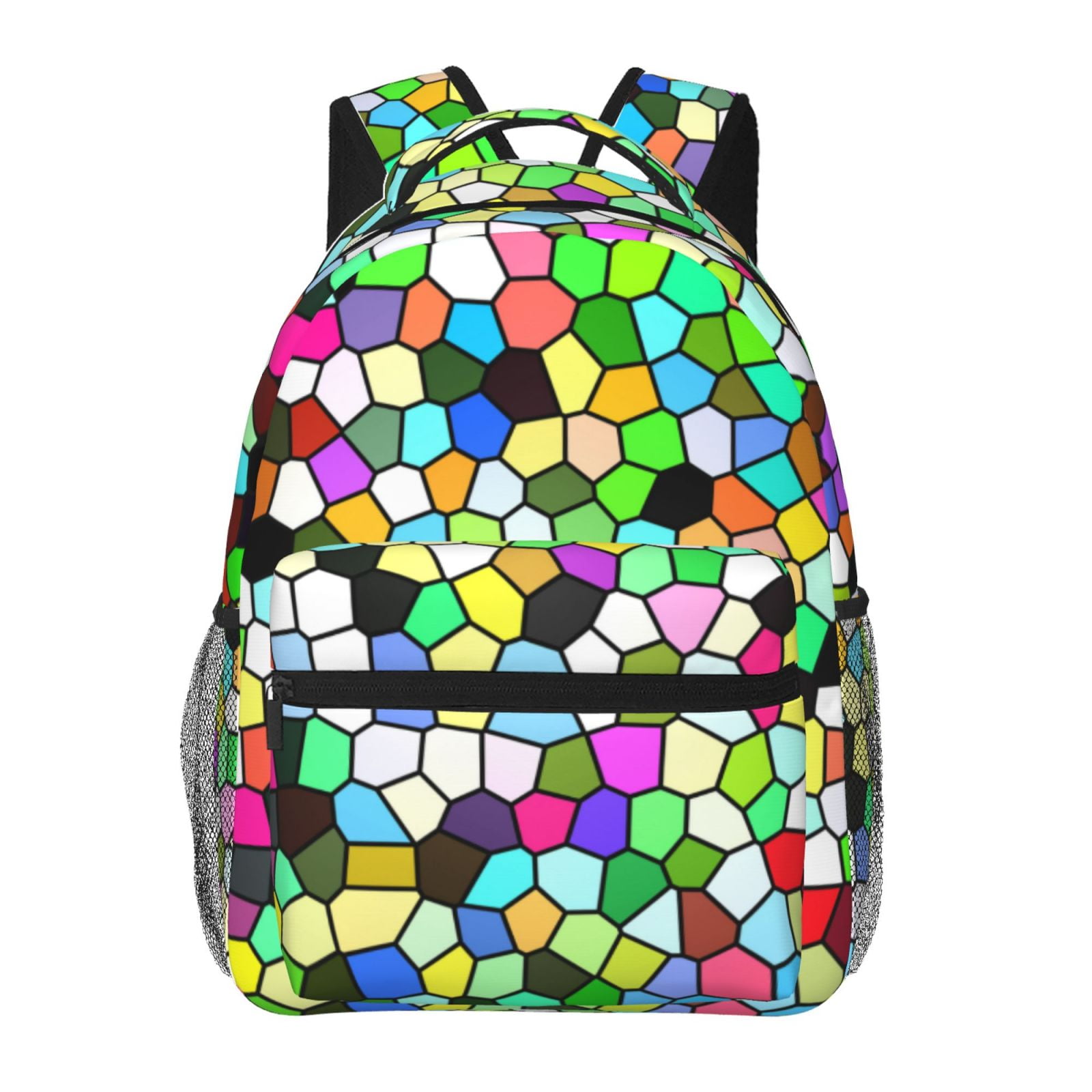 Defioc Colorful Tie Dye Stained Glass Pattern Laptop Backpack,Travel ...