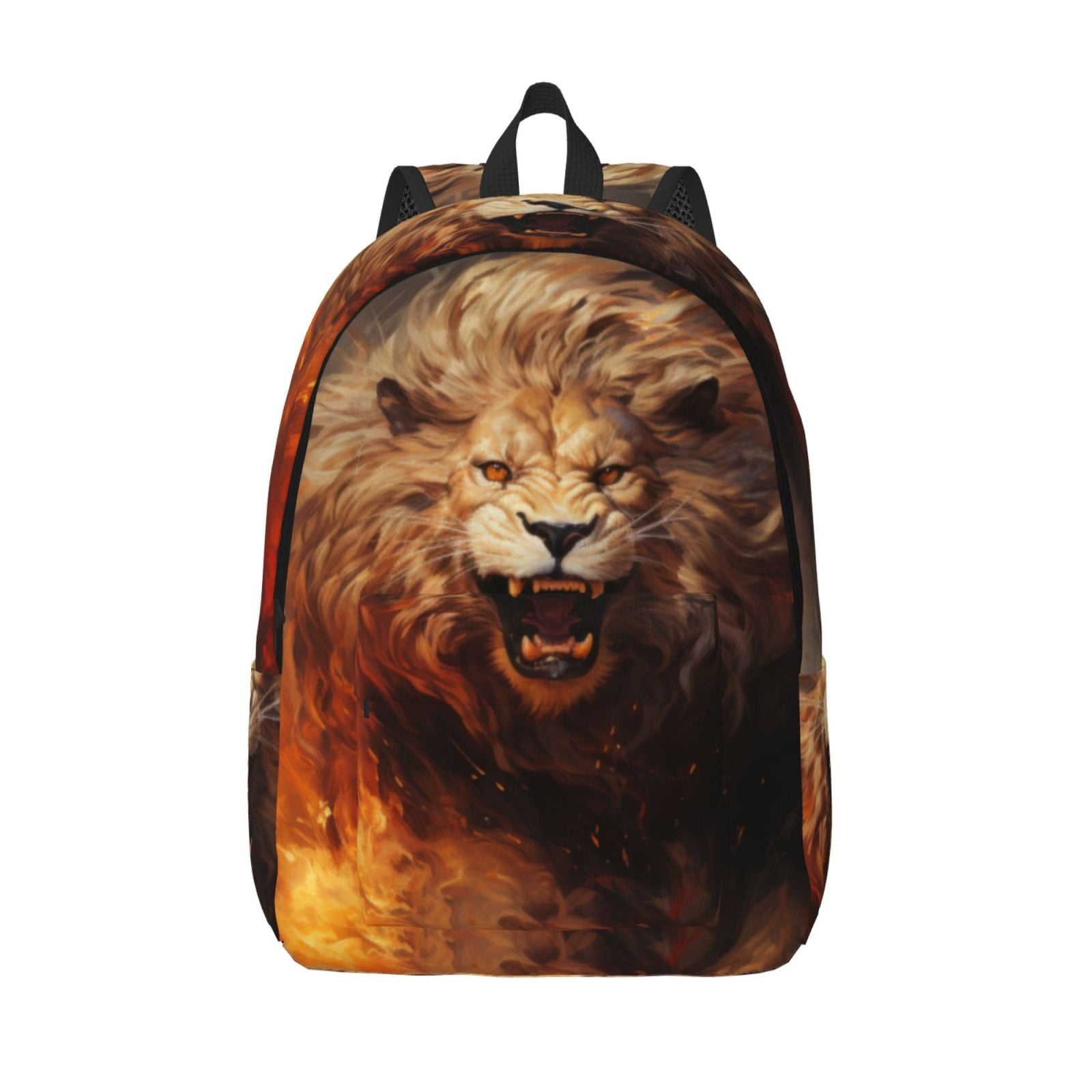 Defioc Cool Fire Lion for Canvas Backpack,Travel Rucksack Unisex ...