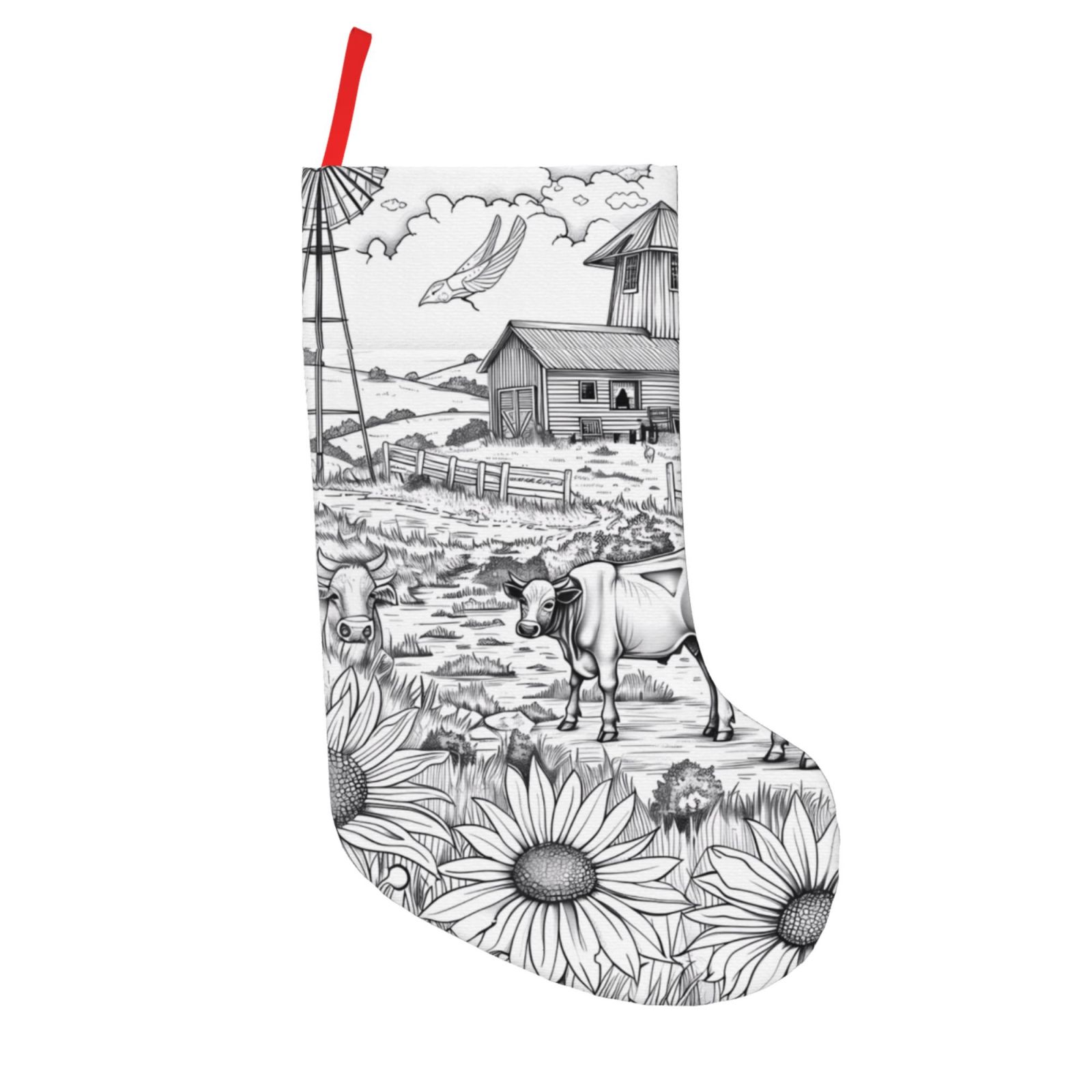 Defioc Country Farm Scene for Christmas Stockings 18" Personalized ...
