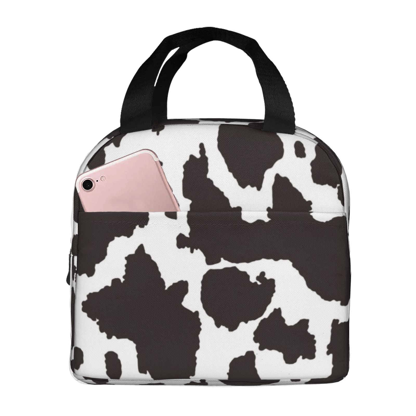 Defioc Cow Skin 2 Print Lunch Box,Lunch Bag for Women Men Reusable ...