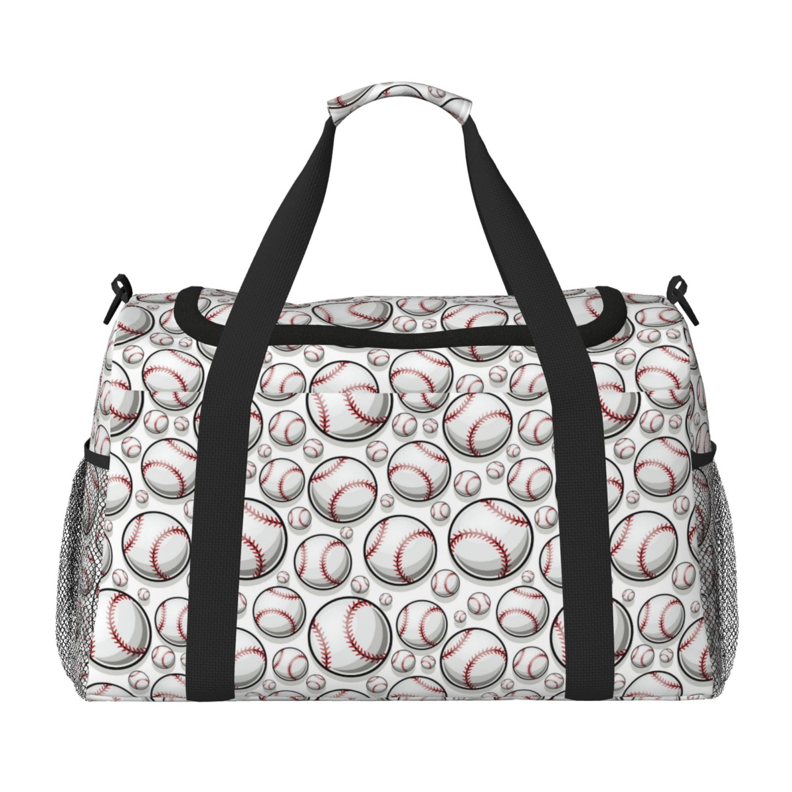 Defioc Cute Baseball Print Hand Travel Bag - Foldable Travel Duffel ...