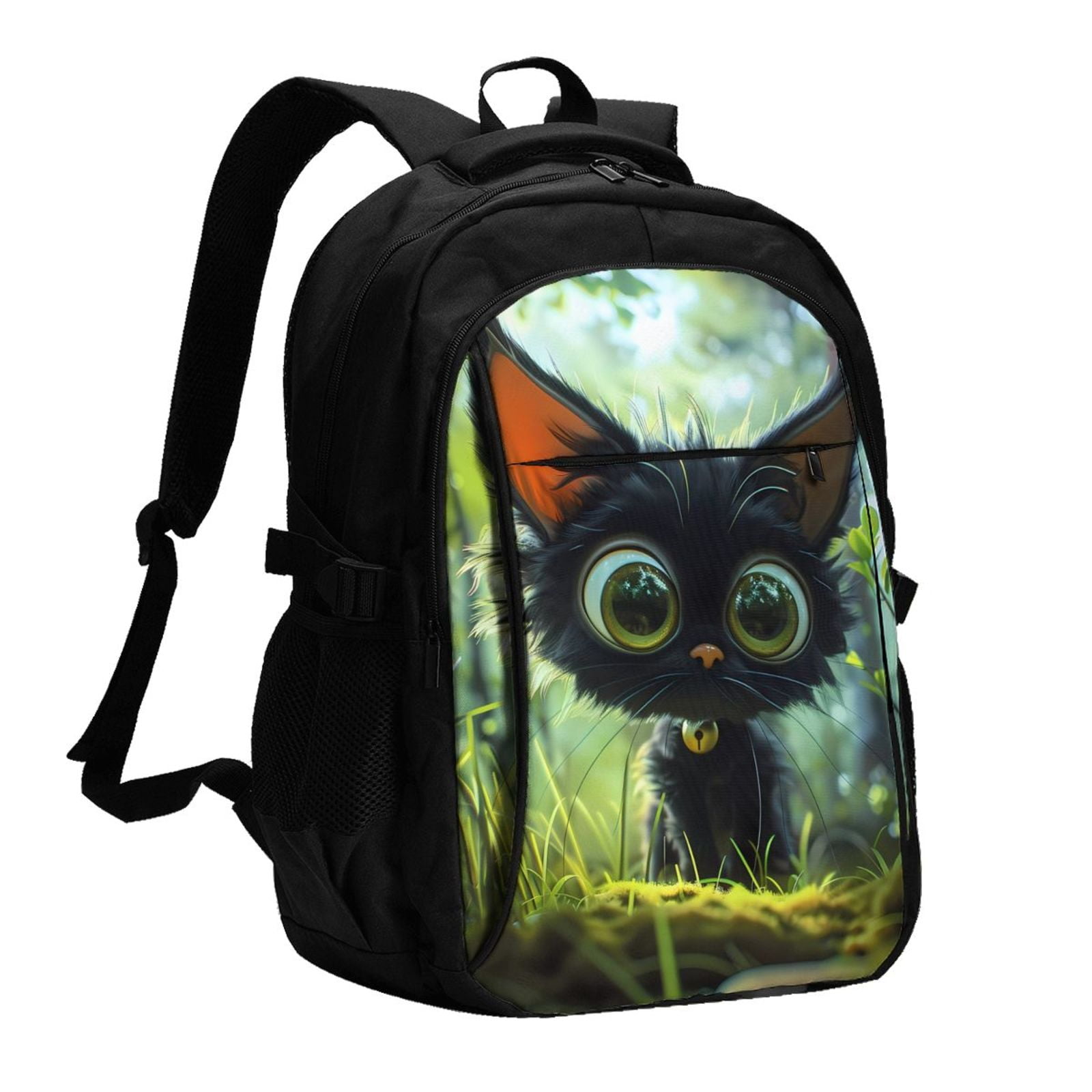 Defioc Cute Big-Eyed Black Cat for Travel Backpack for Women,15.6 inch ...