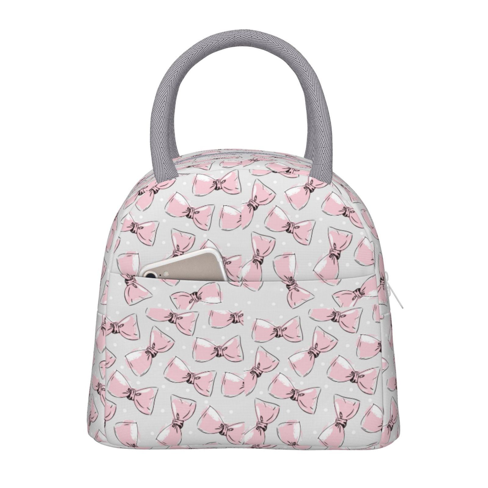Defioc Cute Bow Tie Print LunchBag for Women and Men - Leakproof Cooler ...