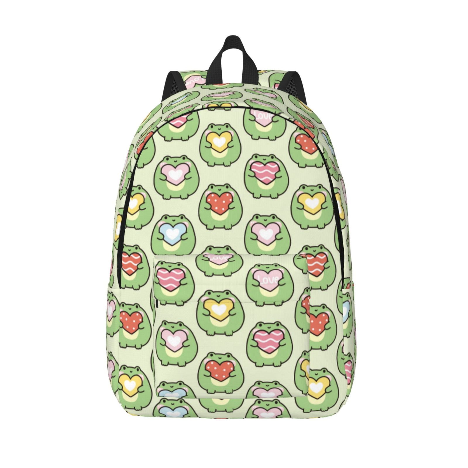 Defioc Cute Chubby Frog for Canvas Backpack,Travel Rucksack Unisex ...