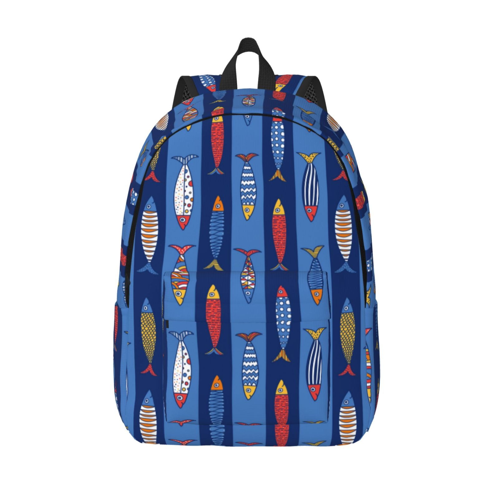 Defioc Cute Fish for Canvas Backpack,Travel Rucksack Unisex Knapsack ...