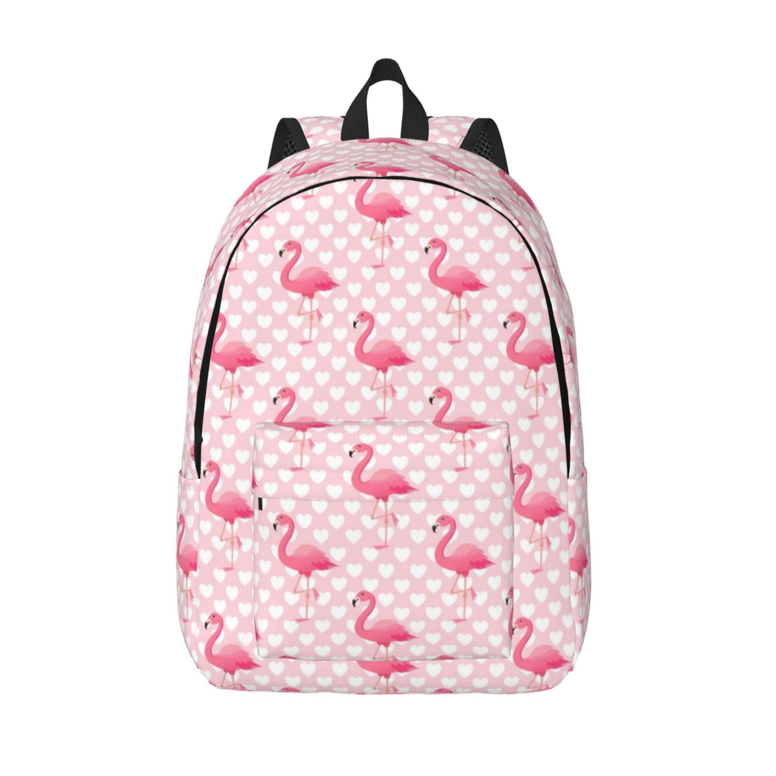 Defioc Cute Flamingo with Heart for Canvas Backpack,Travel Rucksack ...