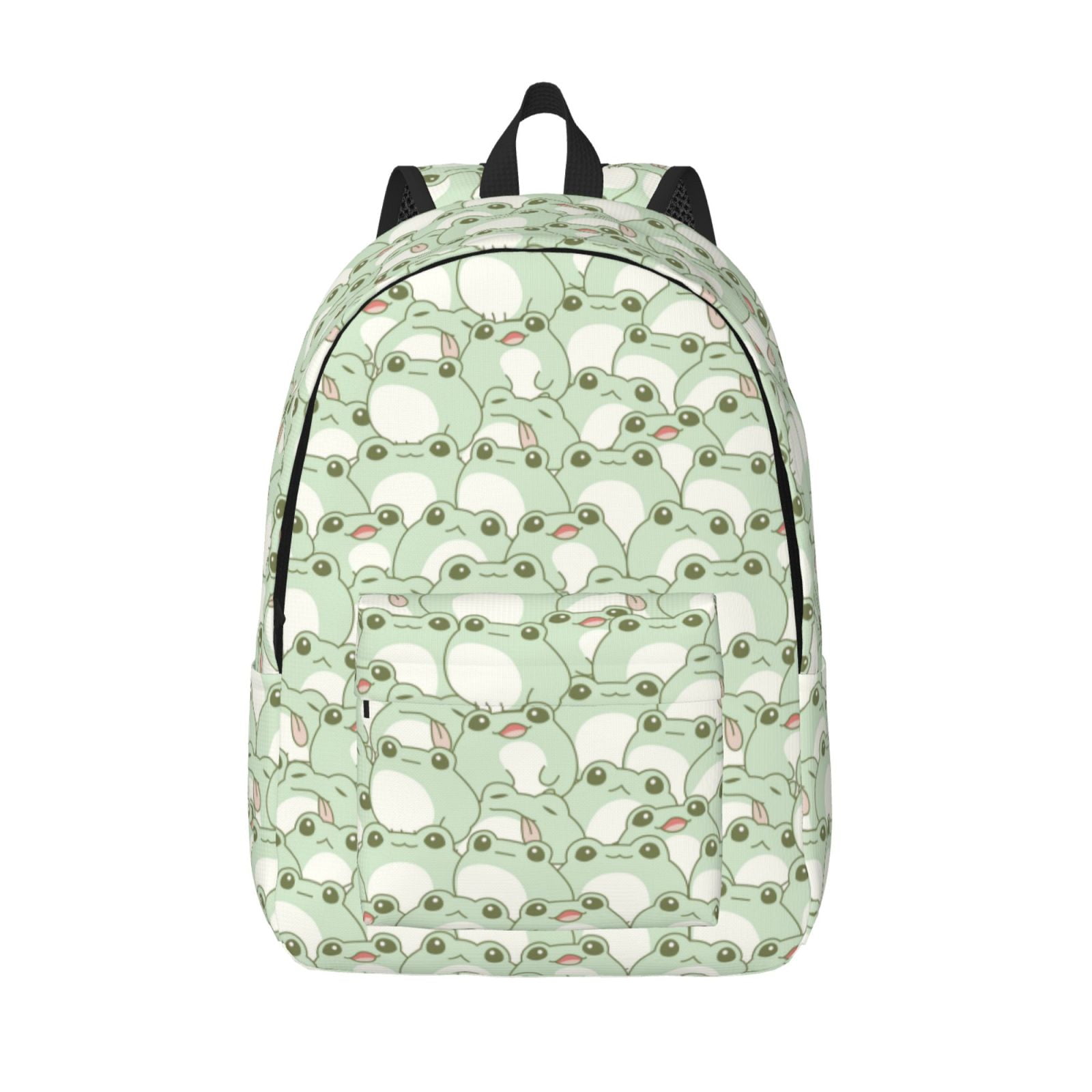 Defioc Cute Frog for Canvas Backpack,Travel Rucksack Unisex Knapsack ...