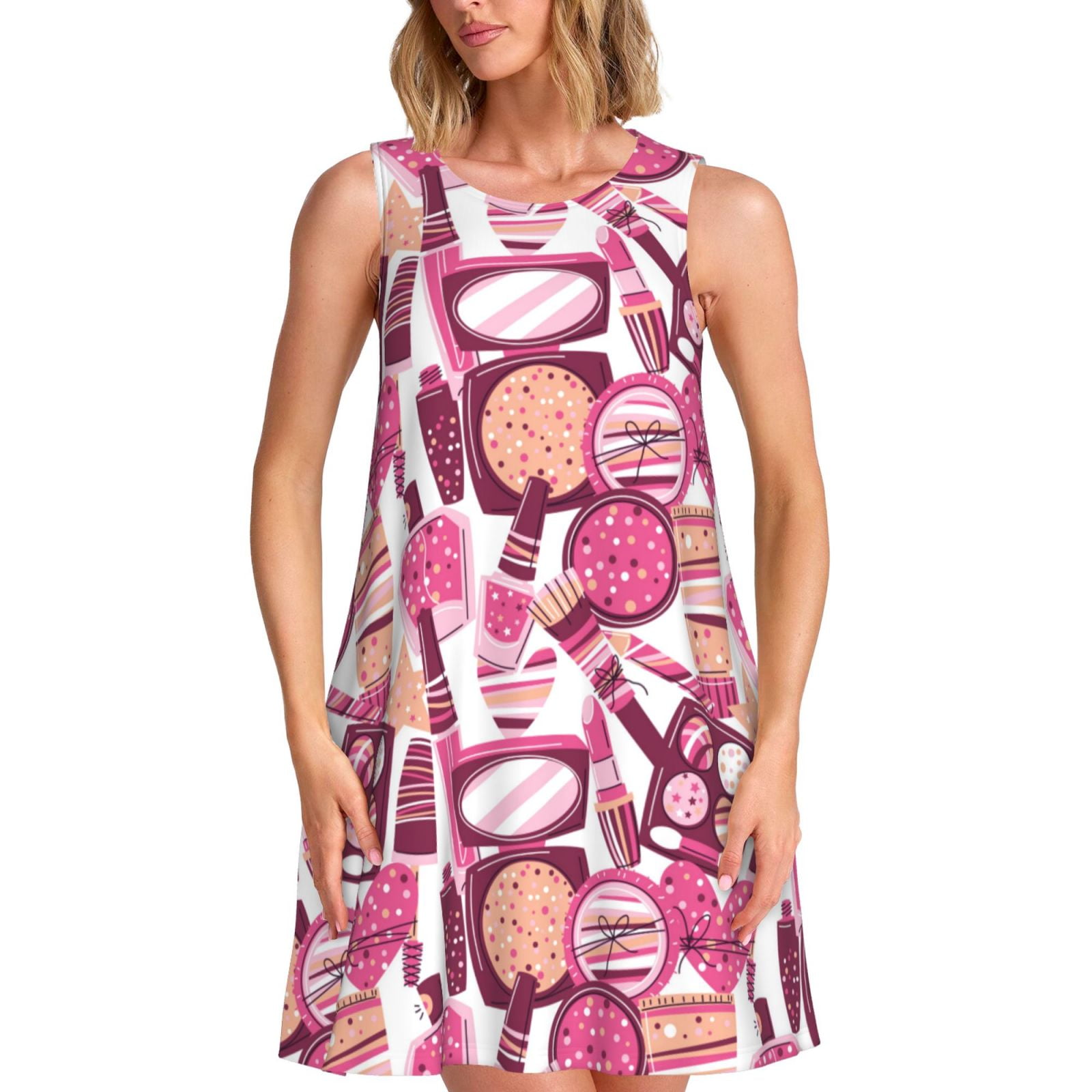 Defioc Cute Girl Pattern Women's Summer Dresses 2025 Beach Casual ...