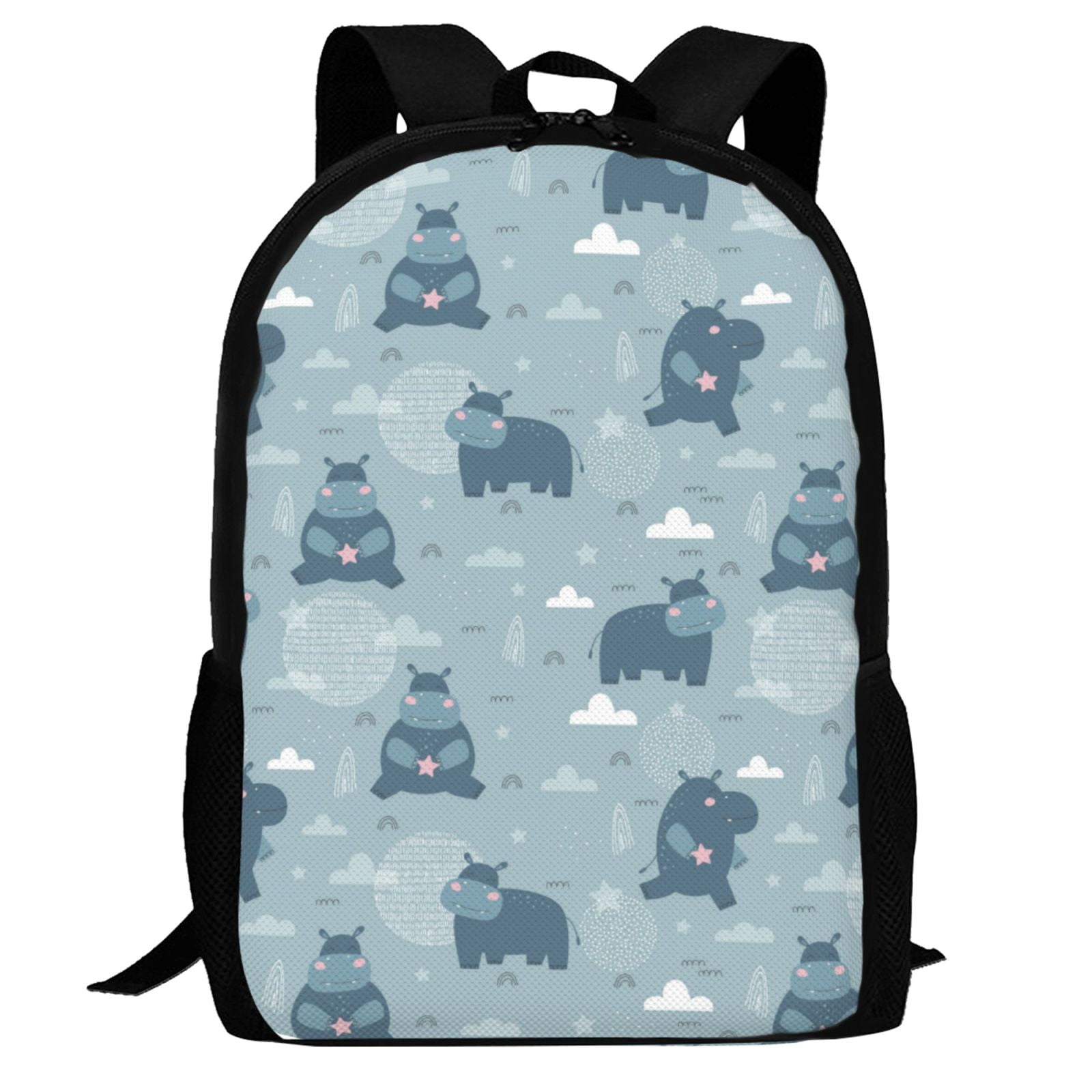 Defioc Cute Hippopotamus Pattern Carry on Backpack,16.5x12.5x5.5 ...
